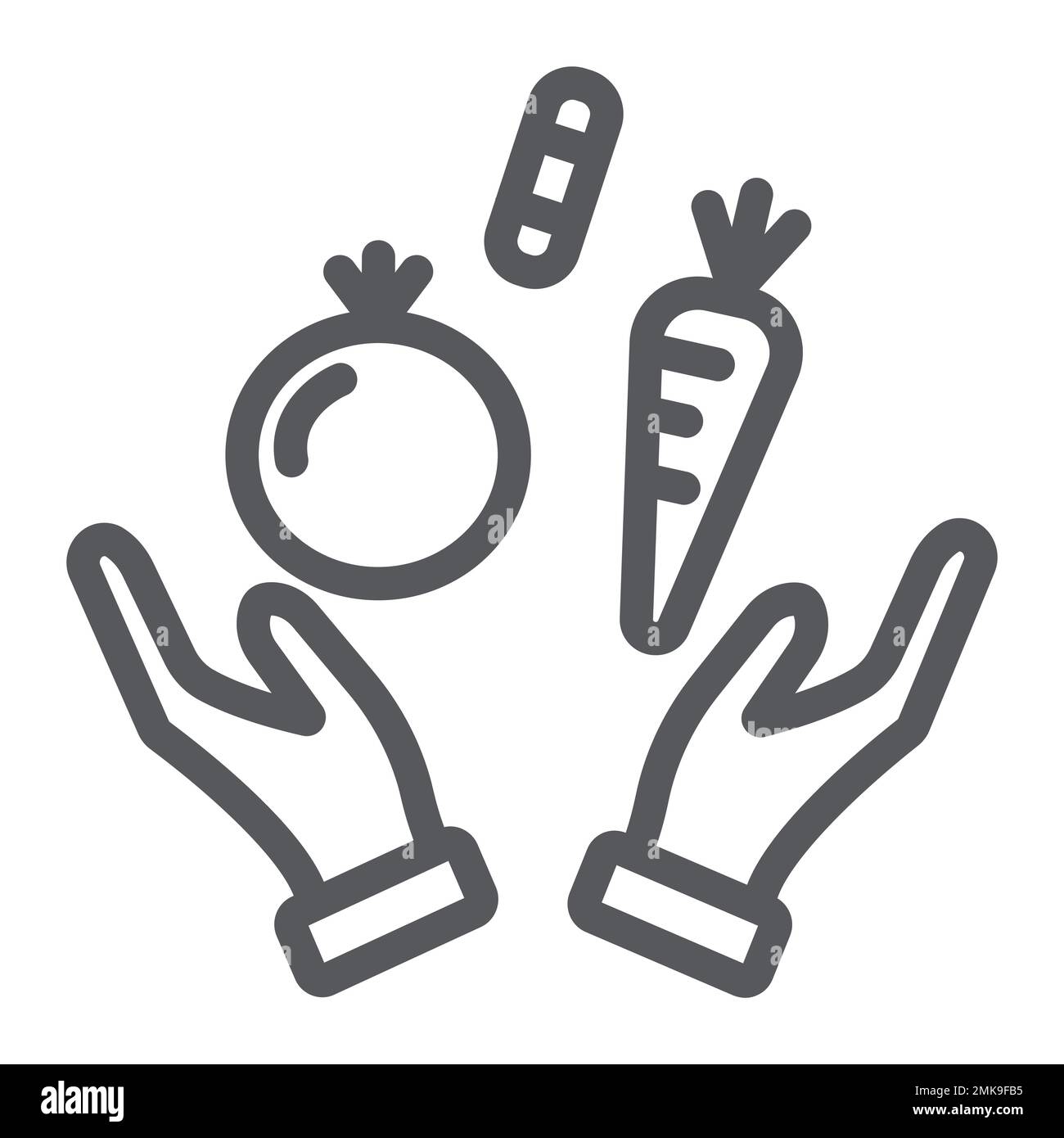 Healthy food line icon, health and meal, diet sign, vector graphics, a ...