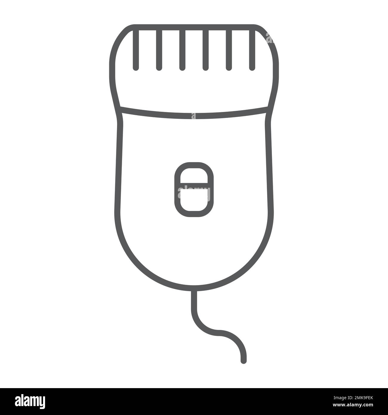 Epilator thin line icon, beauty and shave, depilation sign, vector graphics, a linear pattern on ...