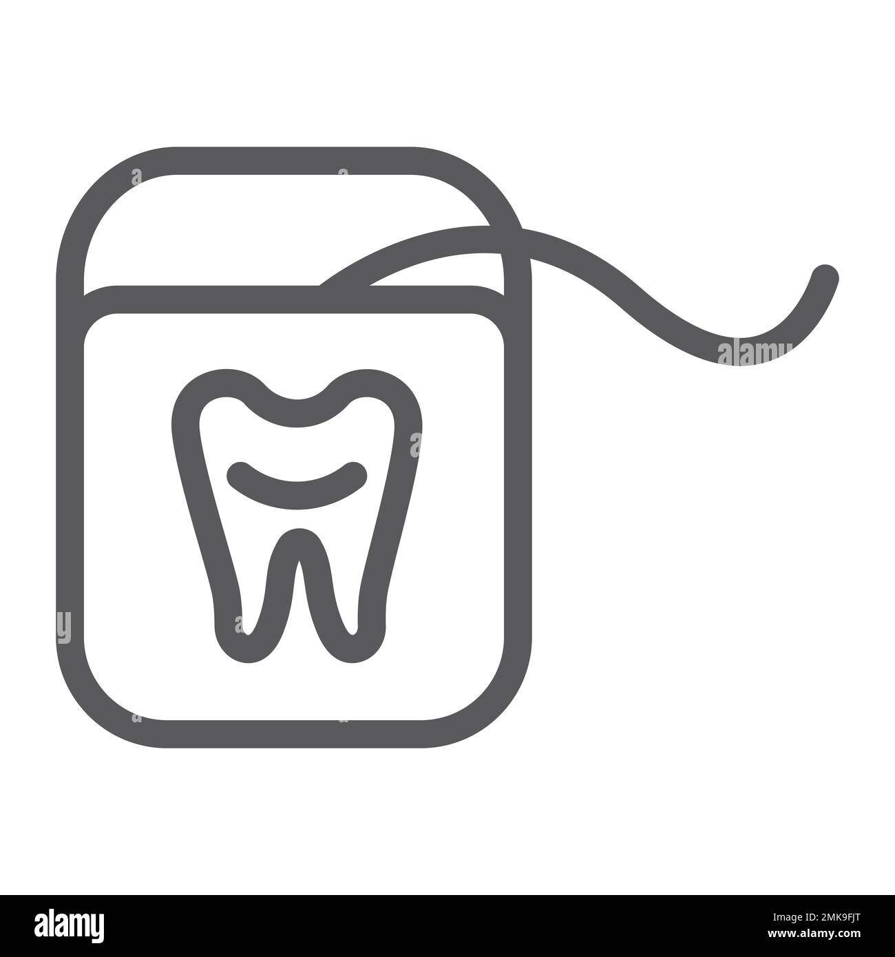 Dental floss line icon, dentist and dentistry, tooth care sign, vector ...