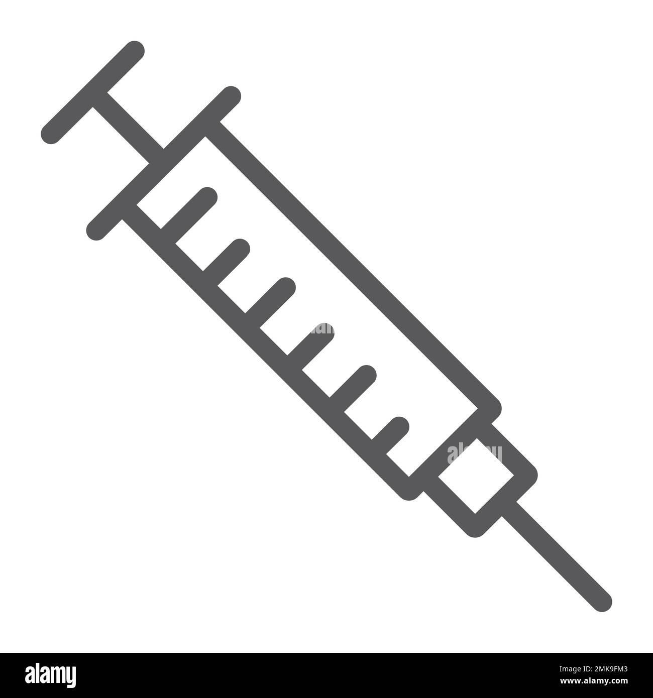 Syringe line icon, medicine and hospital, needle sign, vector graphics ...