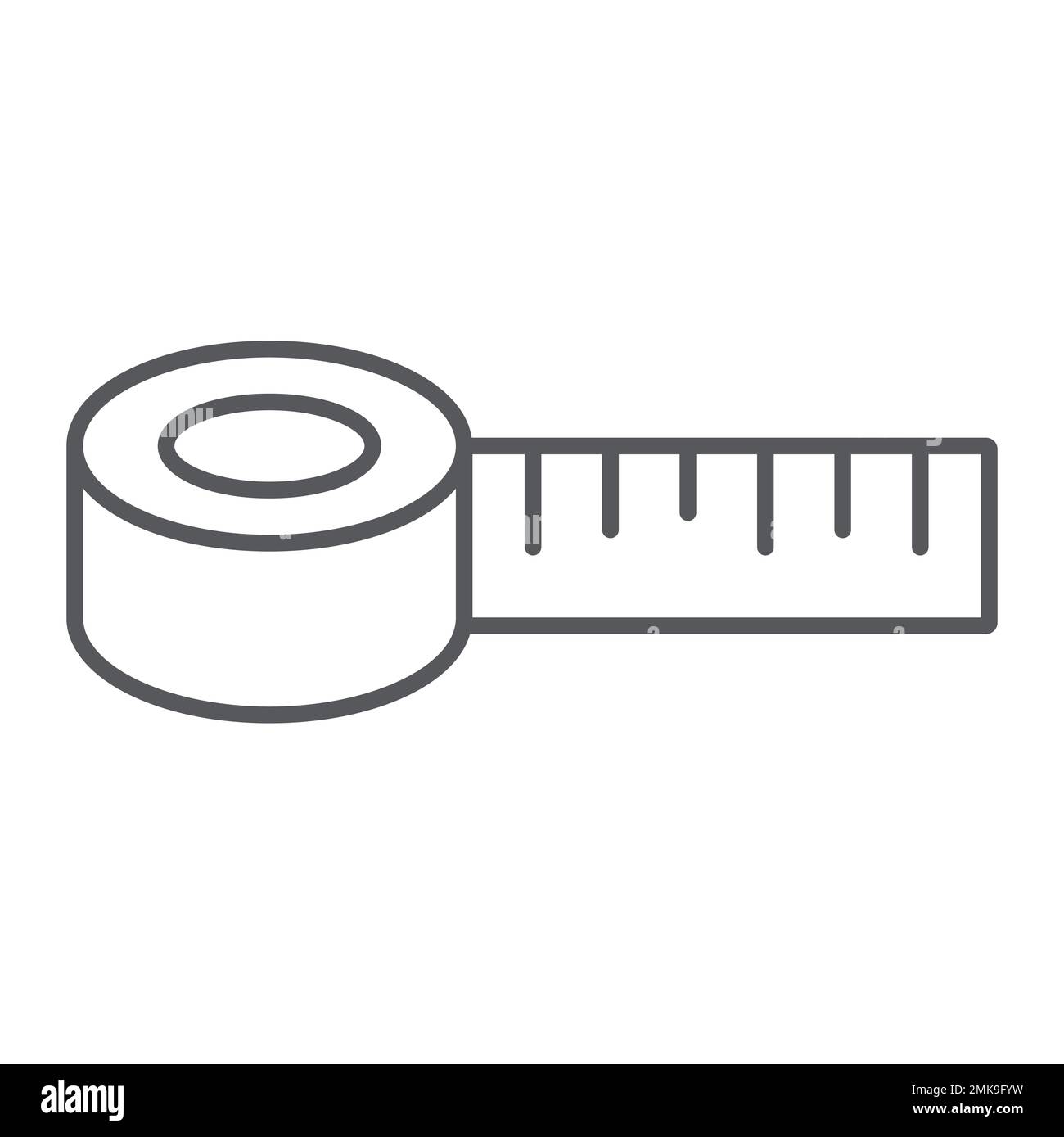 Centimeter Thin Line Icon Ruler And Meter Measuring Tape Sign Vector