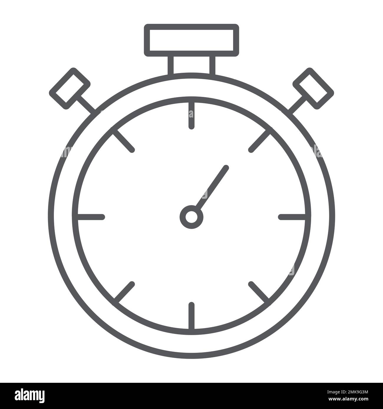 Stopwatch thin line icon, measure and countdown, timer sign, vector ...