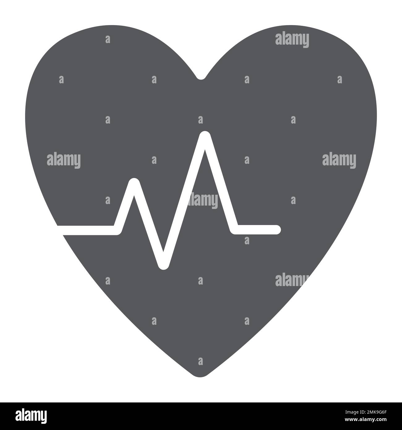 Heartbeat glyph icon, cardiogram and heart, pulse sign, vector graphics ...