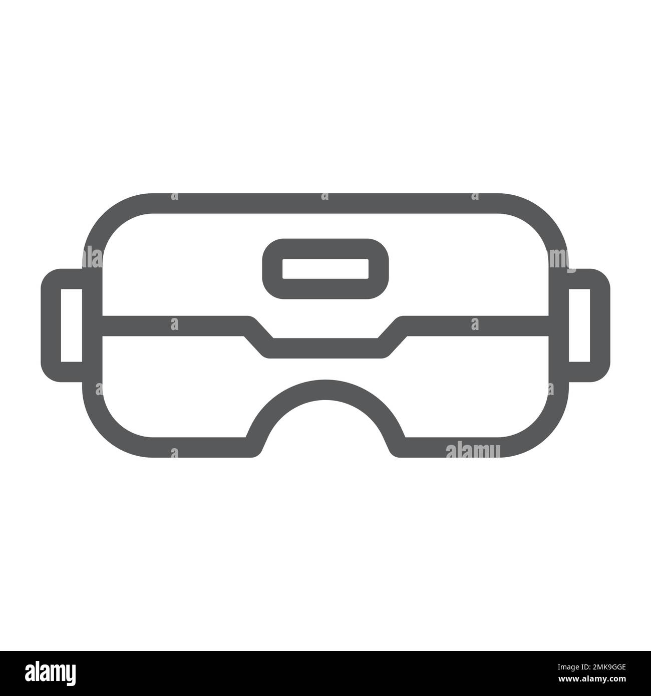 VR glasses line icon, game and play, vr mask sign, vector graphics, a ...
