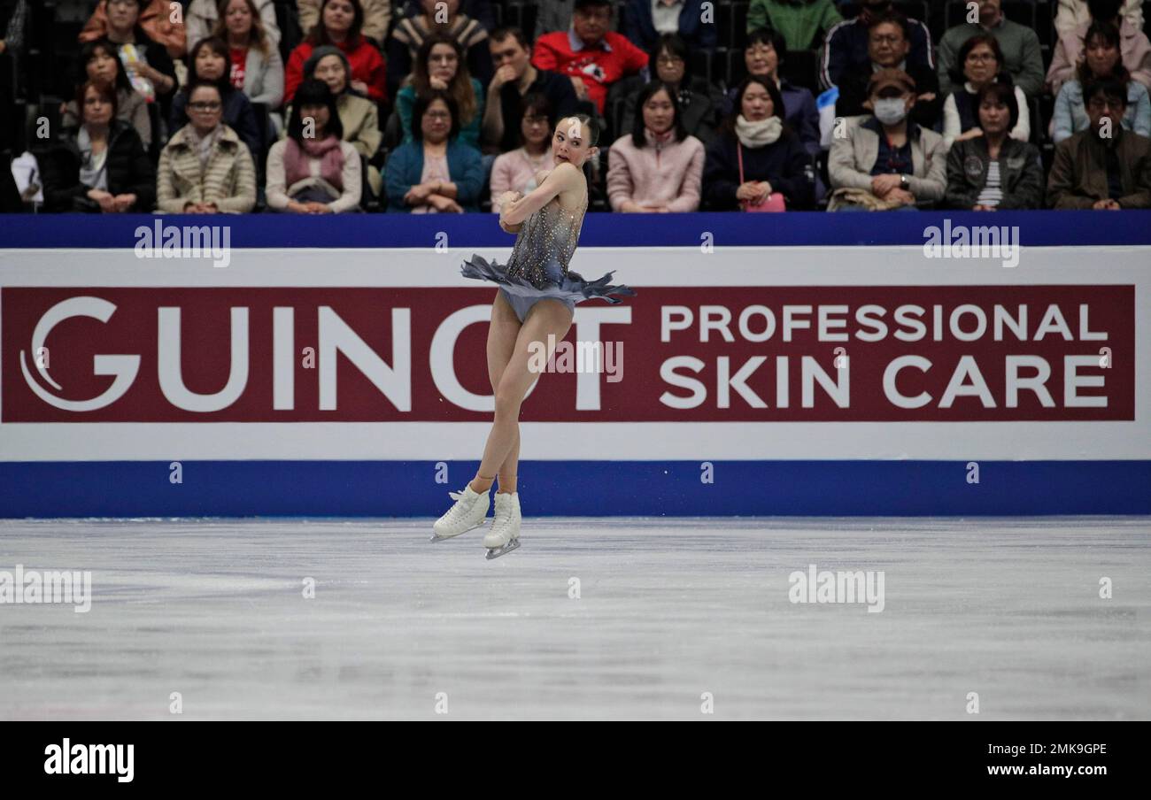 Mariah Bell of the U.S. performs in the ladies free skating during the ...