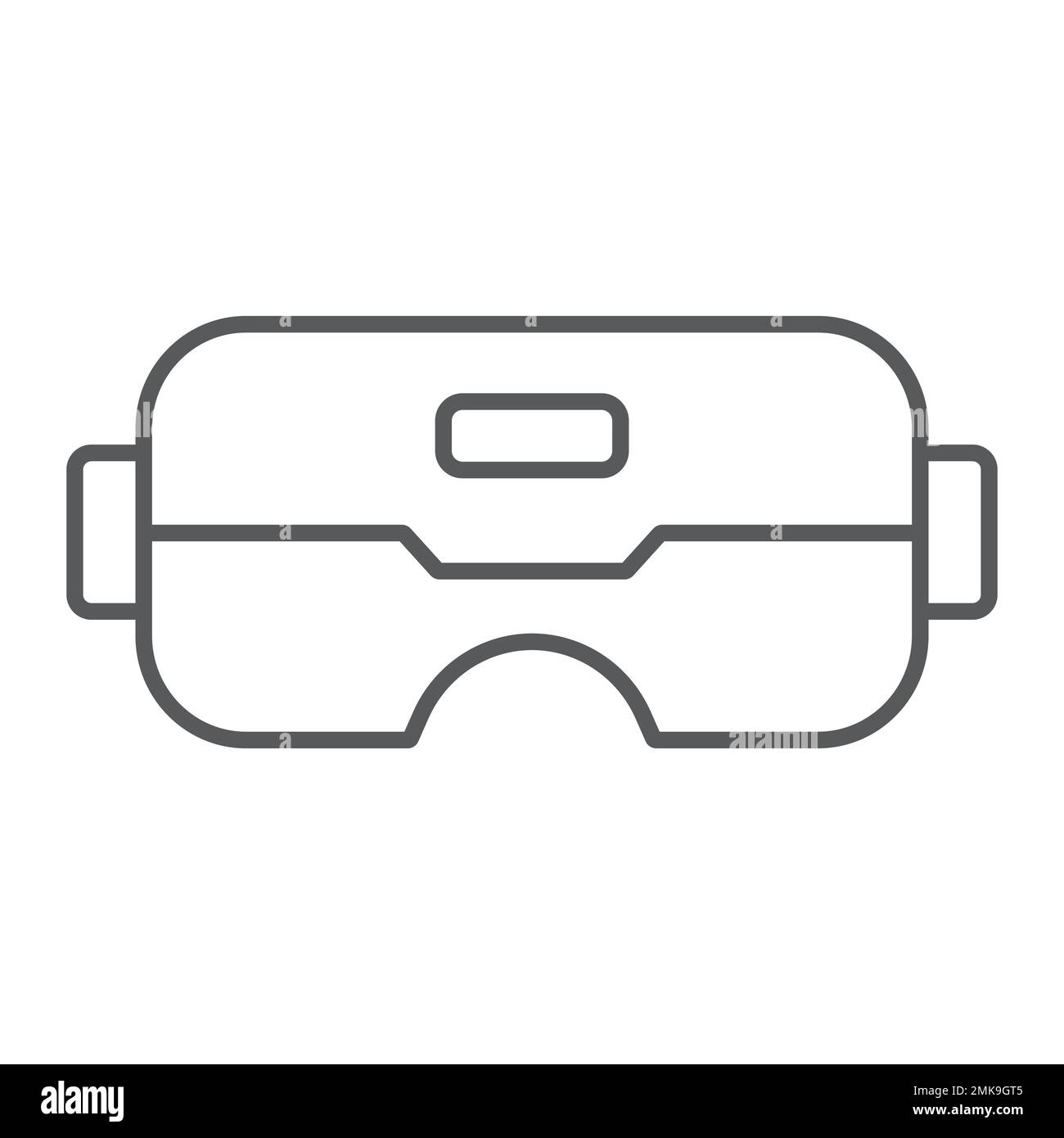 VR glasses thin line icon, game and play, vr mask sign, vector graphics ...