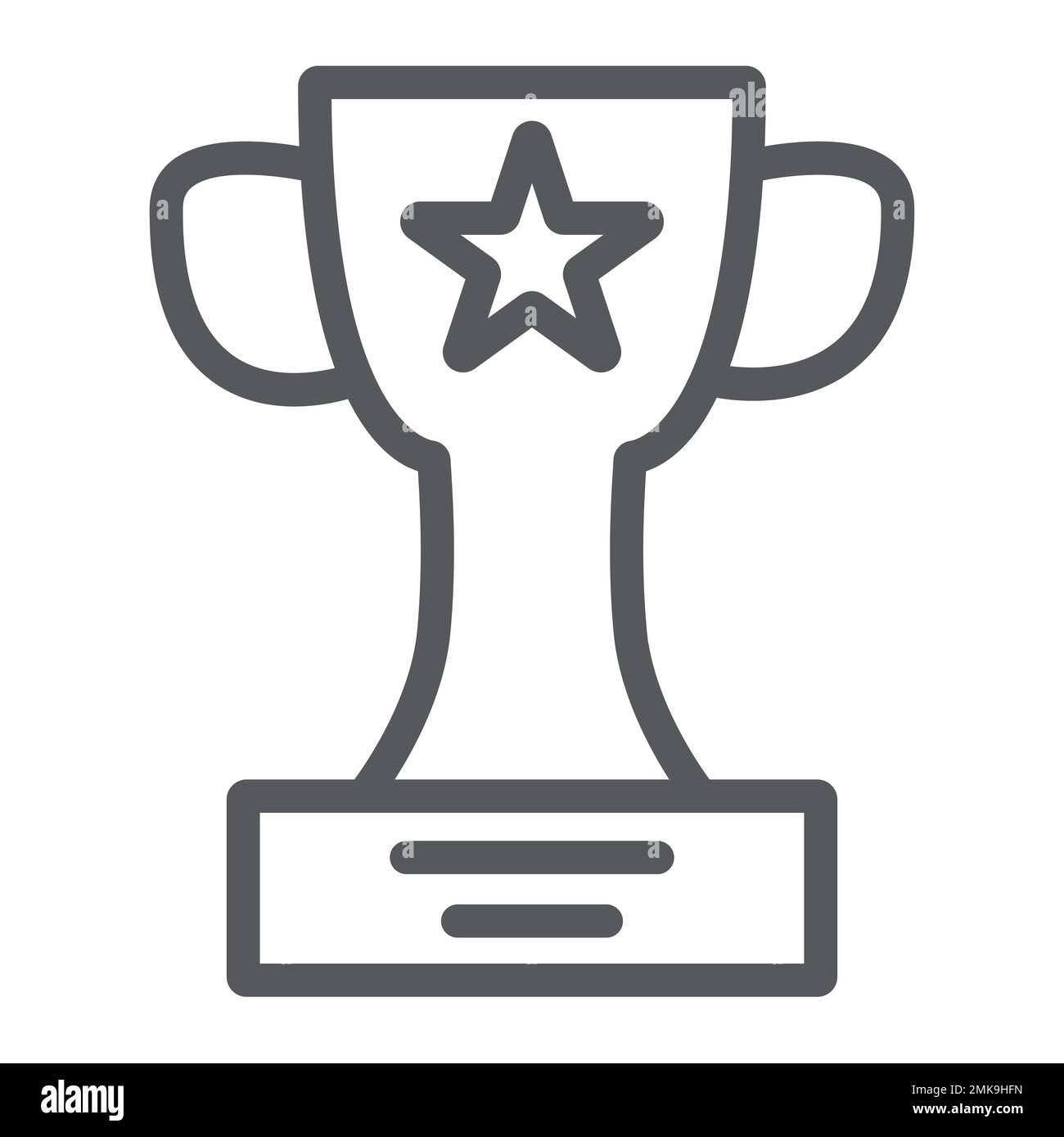 Winner cup line icon, champion and goblet, trophy sign, vector graphics ...