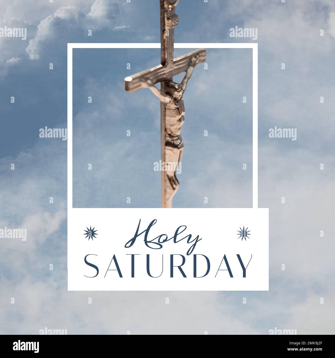 Composition of holy saturday text and christian cross Stock Photo - Alamy