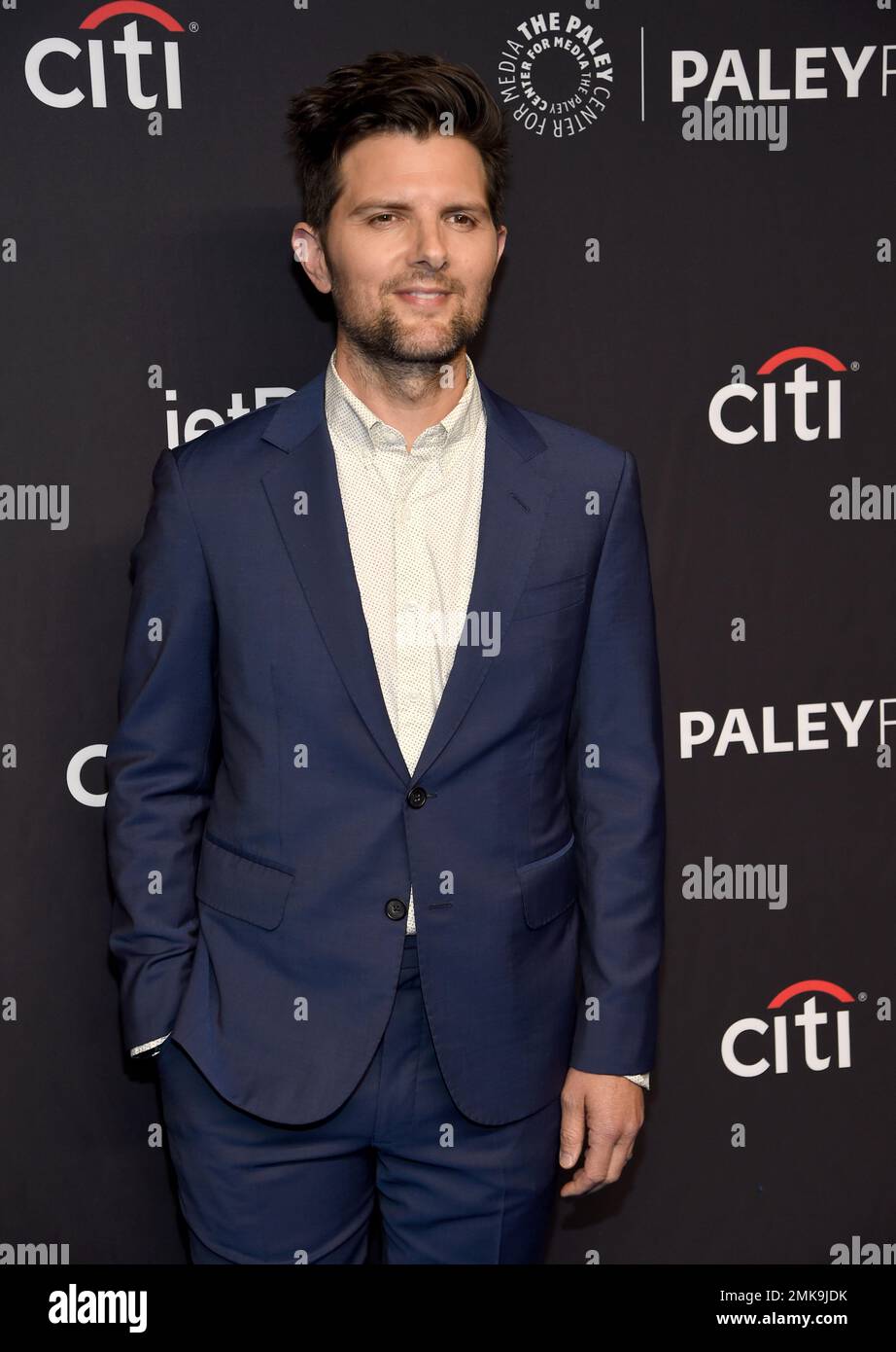 Adam Scott arrives at the "Parks and Recreation" 10th anniversary ...