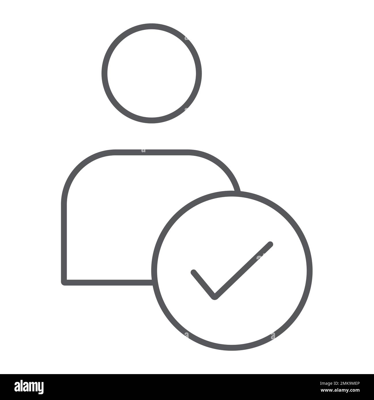 Approved candidate thin line icon, recruitment and job, employee ...