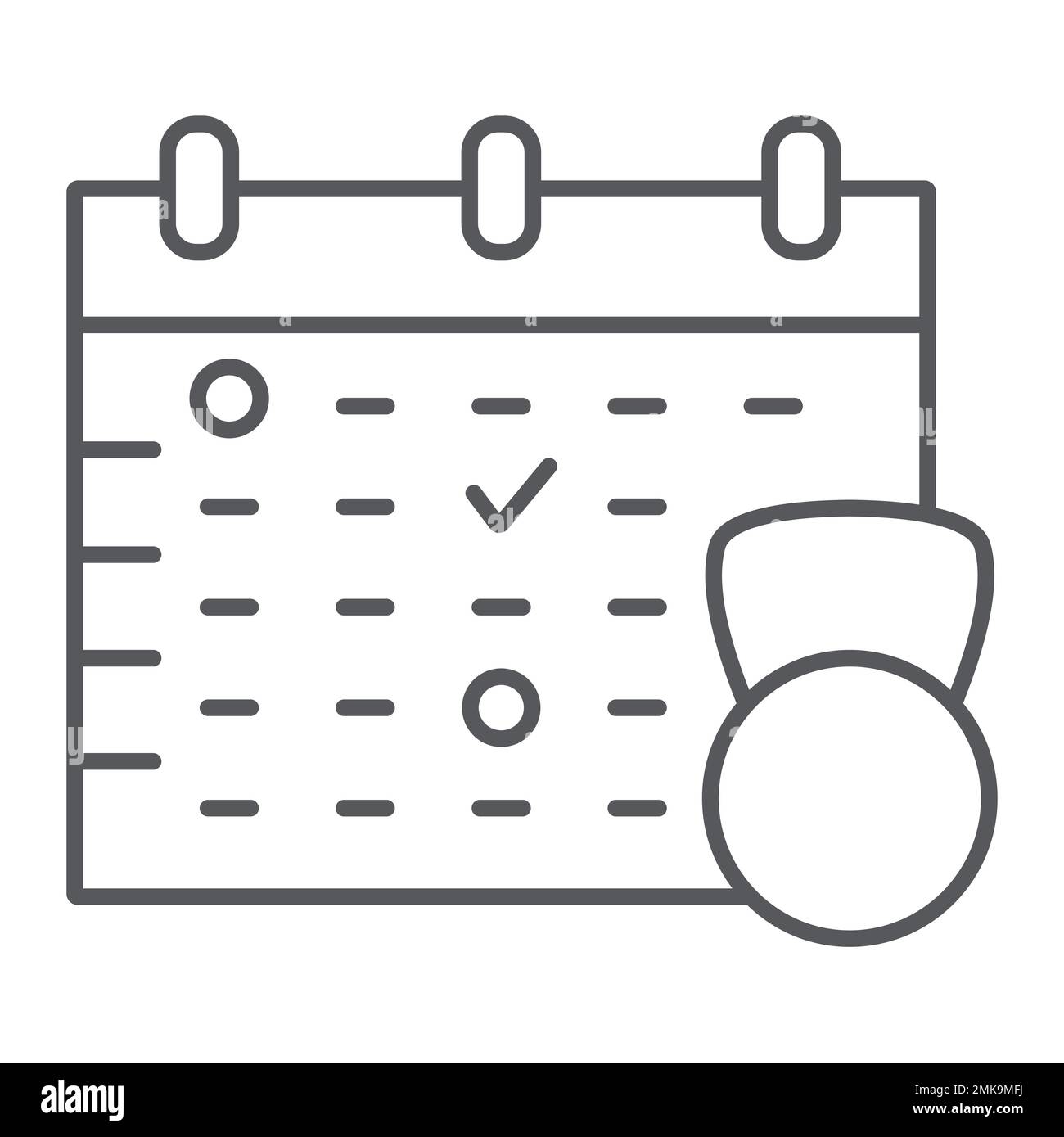 Sport schedule thin line icon, training and planner, calendar sign ...