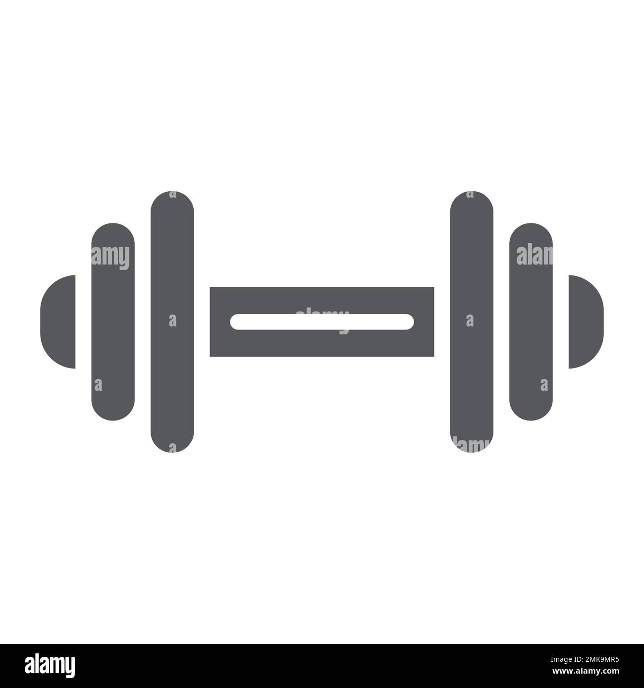 Dumbbell glyph icon, exercise and gym, barbell sign, vector graphics, a ...