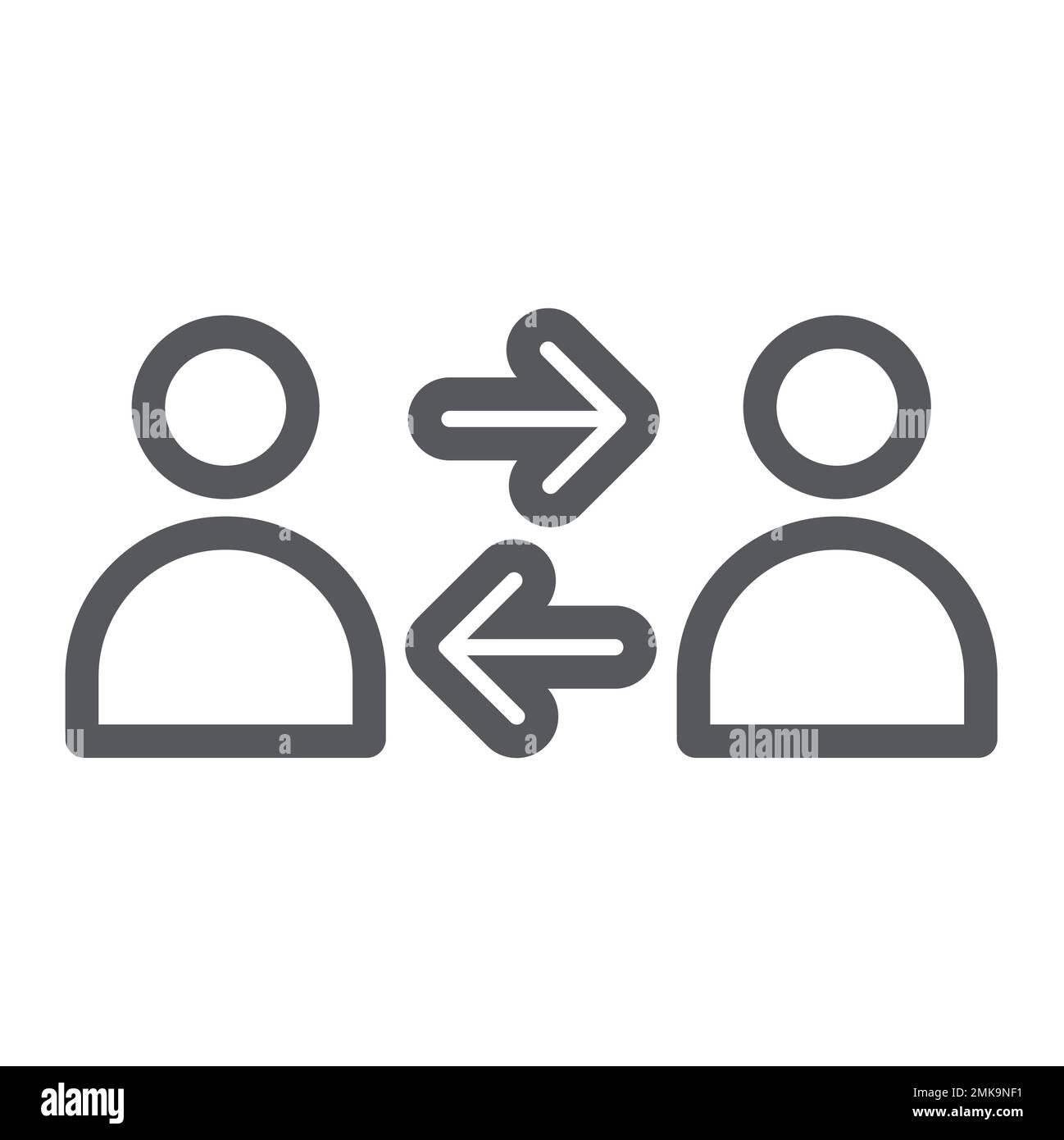 People exchange line icon, connection and person, people communication ...