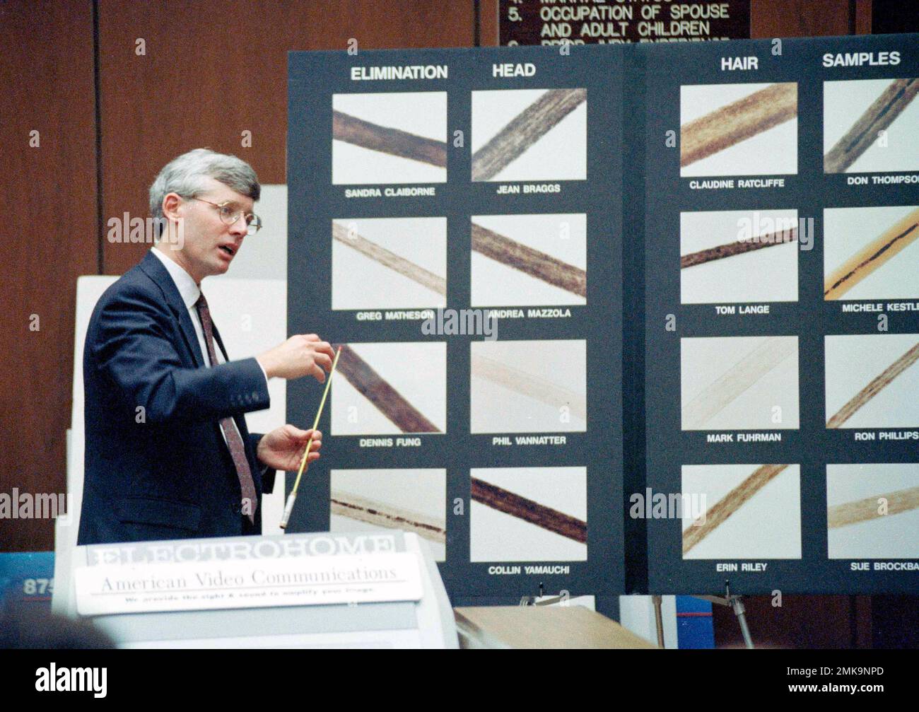 FBI agent Douglas Deedrick, a hair and fiber expert testifying for the ...