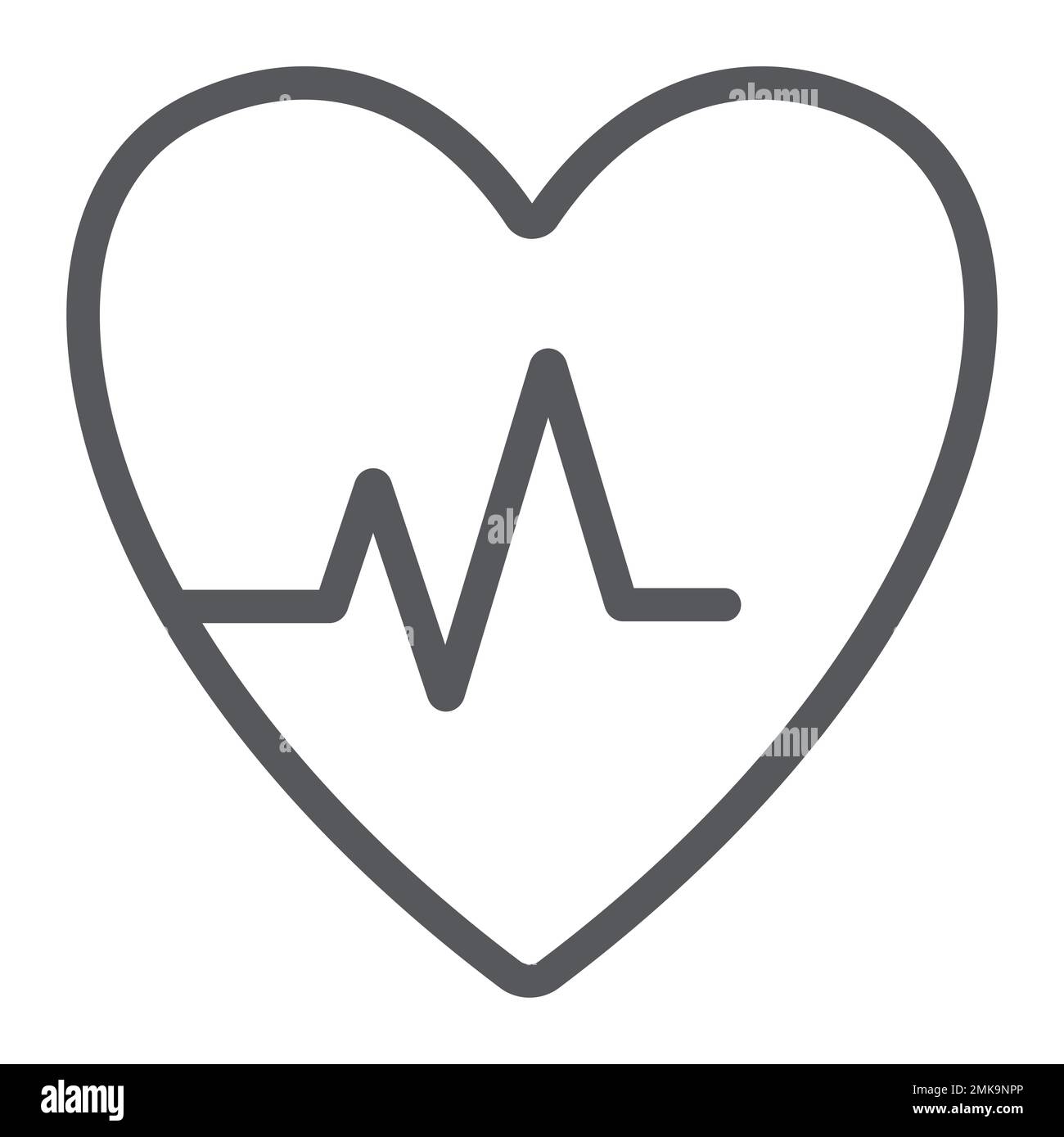 Heartbeat line icon, cardiogram and heart, pulse sign, vector graphics ...