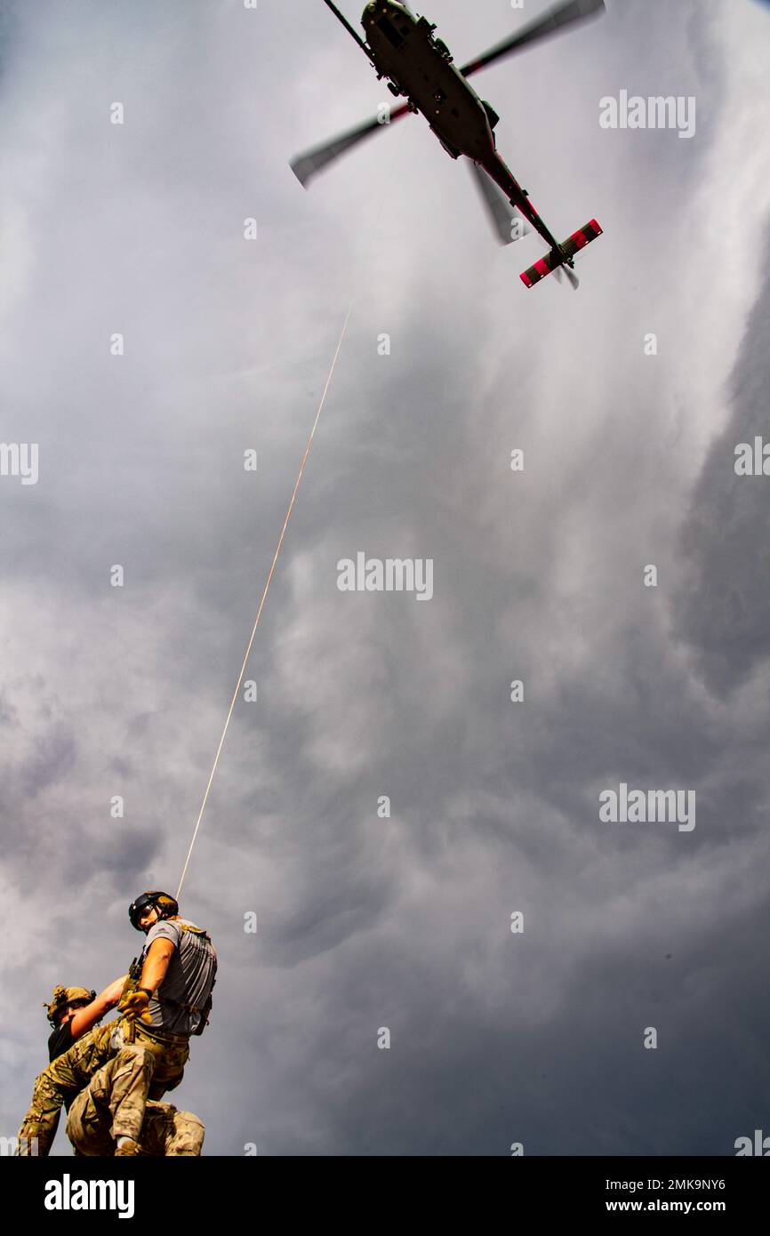 U.S. Air Force pararescuemen from the 131st Rescue Squadron, 129th ...