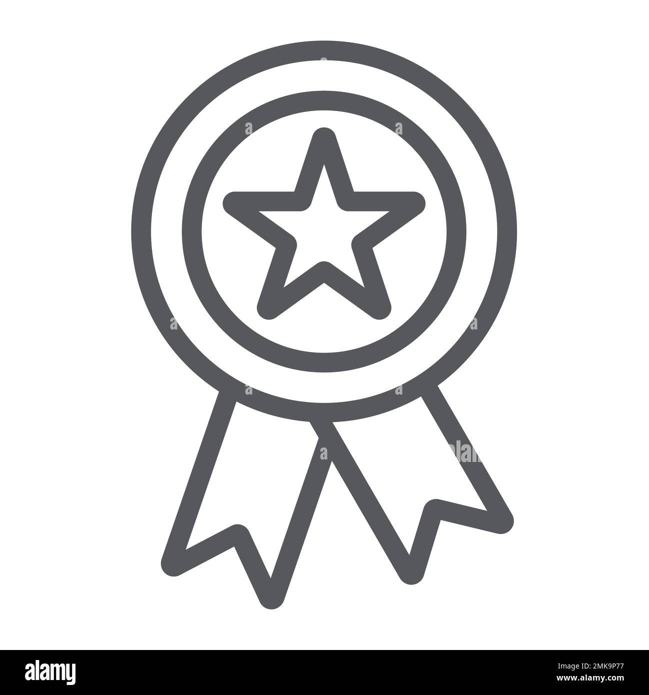 Reward line icon, badge and medal, award sign, vector graphics, a ...