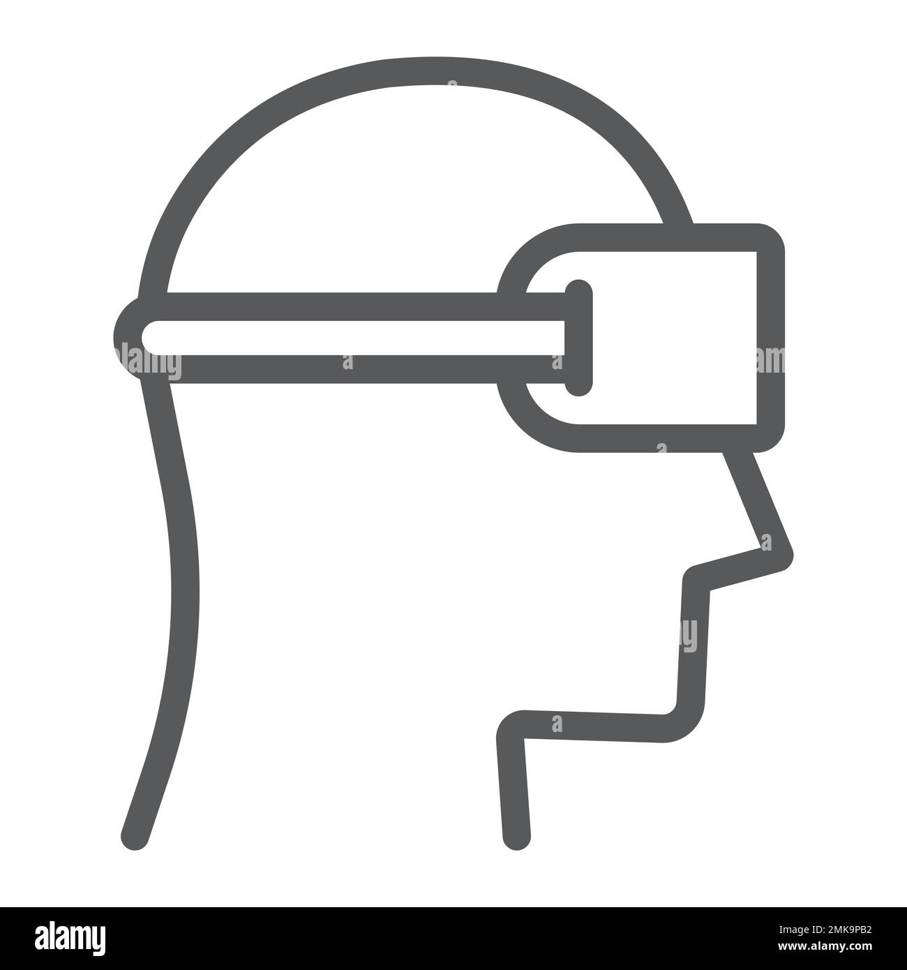 VR device line icon, gaming and virtual, vr headset sign, vector ...