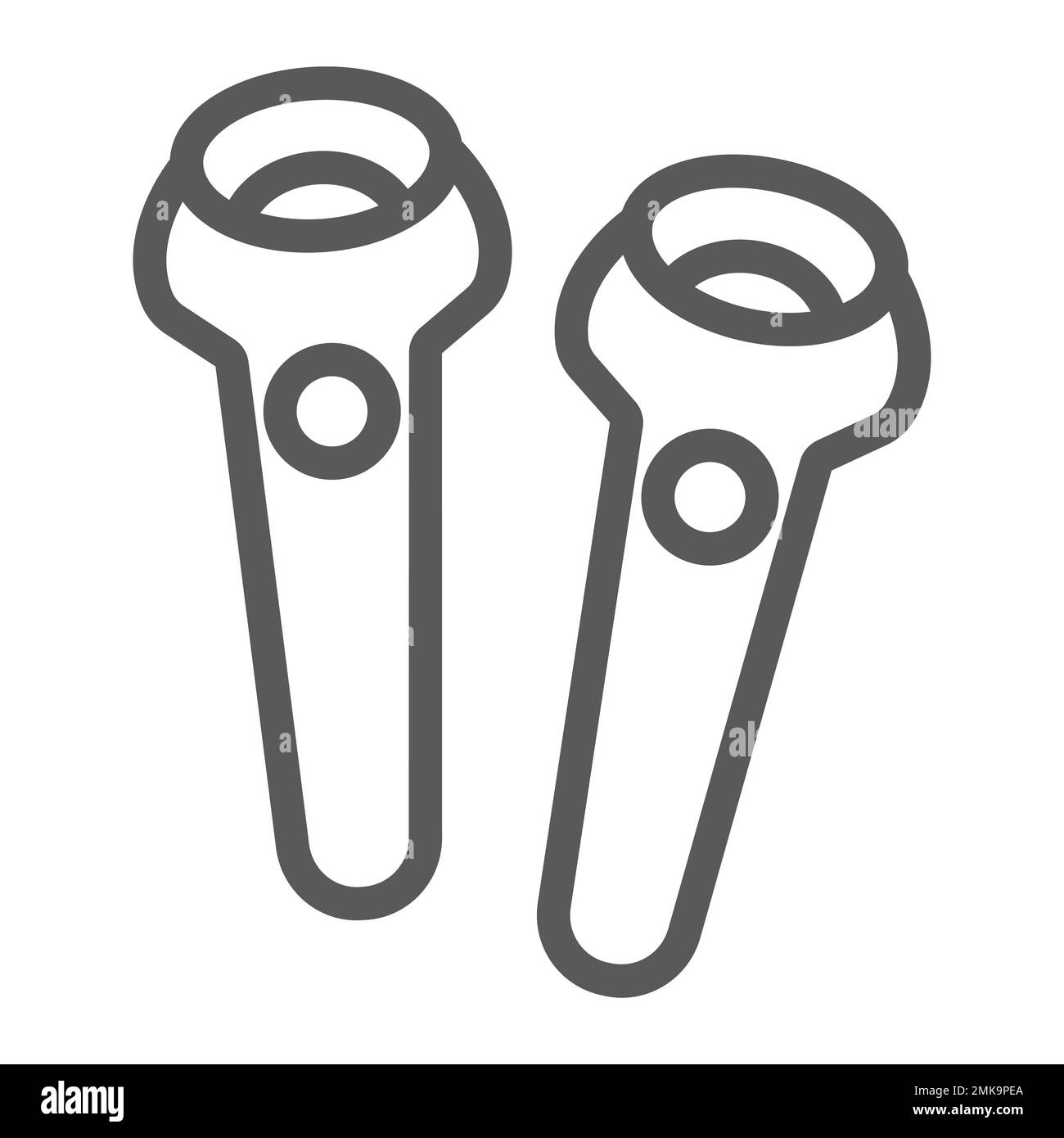 VR controller line icon, gaming and play, joystick sign, vector graphics, a linear pattern on a ...