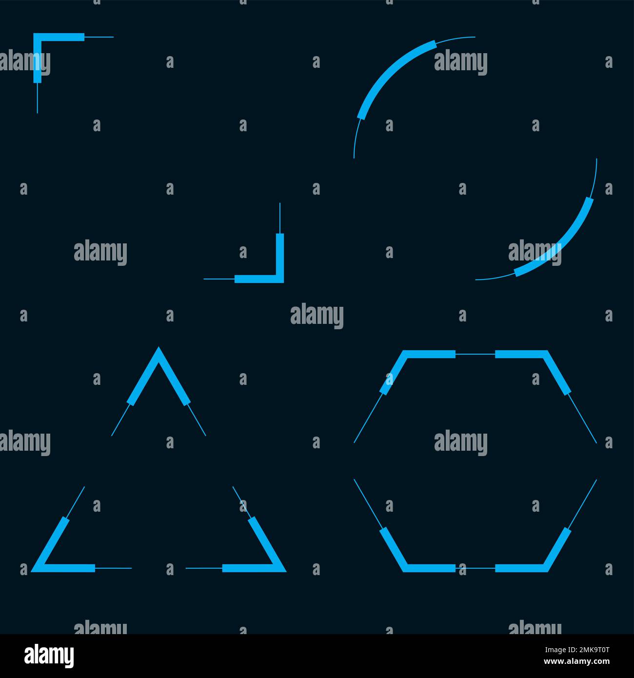 Holographic frames. Science Fiction elements for the interface Stock ...