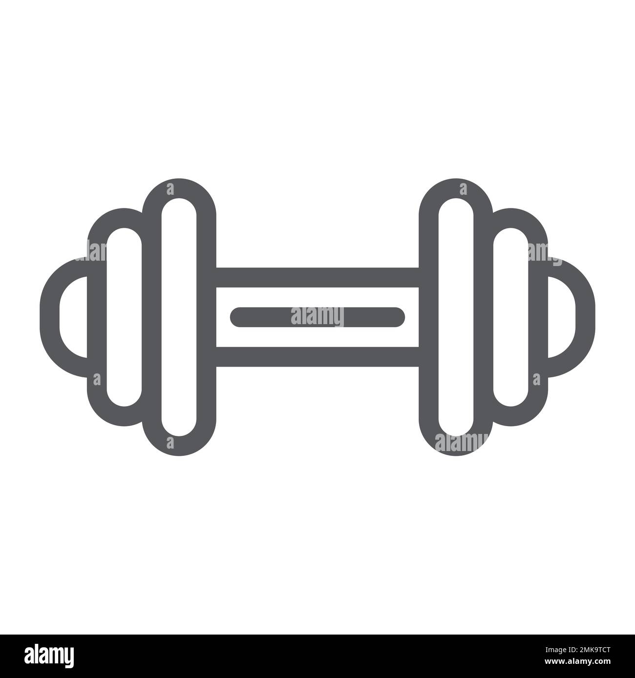 Dumbbell line icon, exercise and gym, barbell sign, vector graphics, a ...