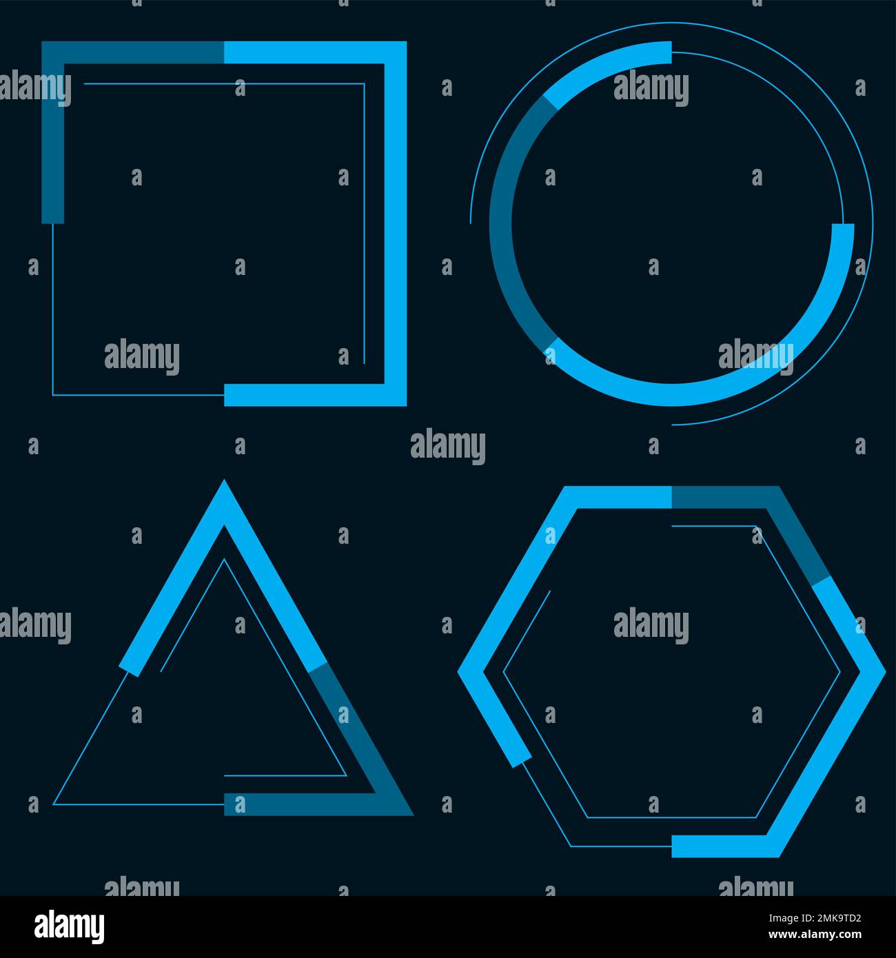 Holographic frames GUI, UI. Science Fiction elements for the interface ...
