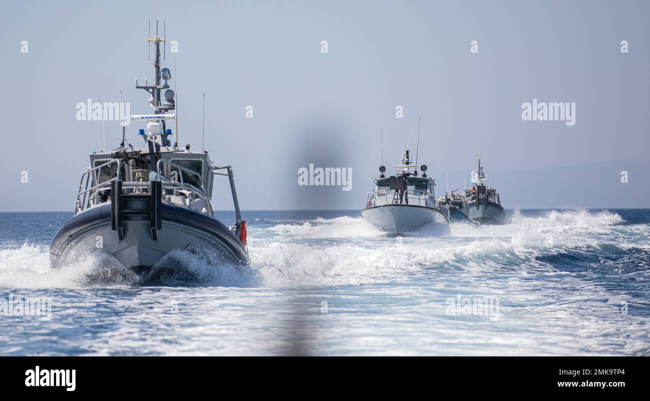 AQABA, Jordan - Royal Jordanian Naval patrol boats sail in formation ...
