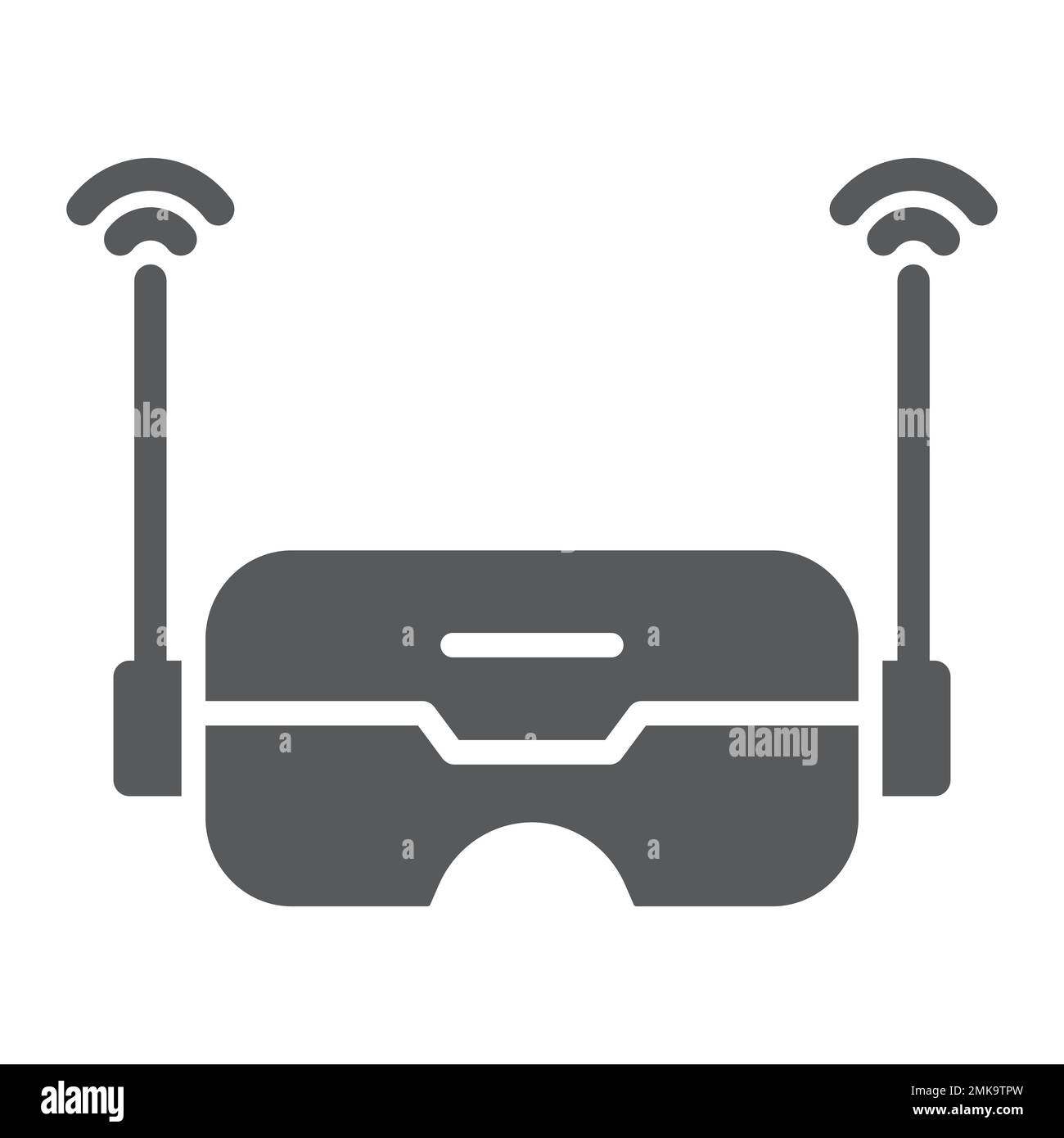 FPV technology glyph icon, innovation and virtual, fpv glasses sign, vector graphics, a solid ...