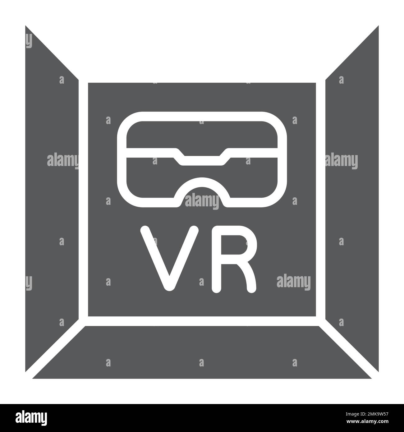 VR room glyph icon, gaming and technology, virtual reality space sign ...