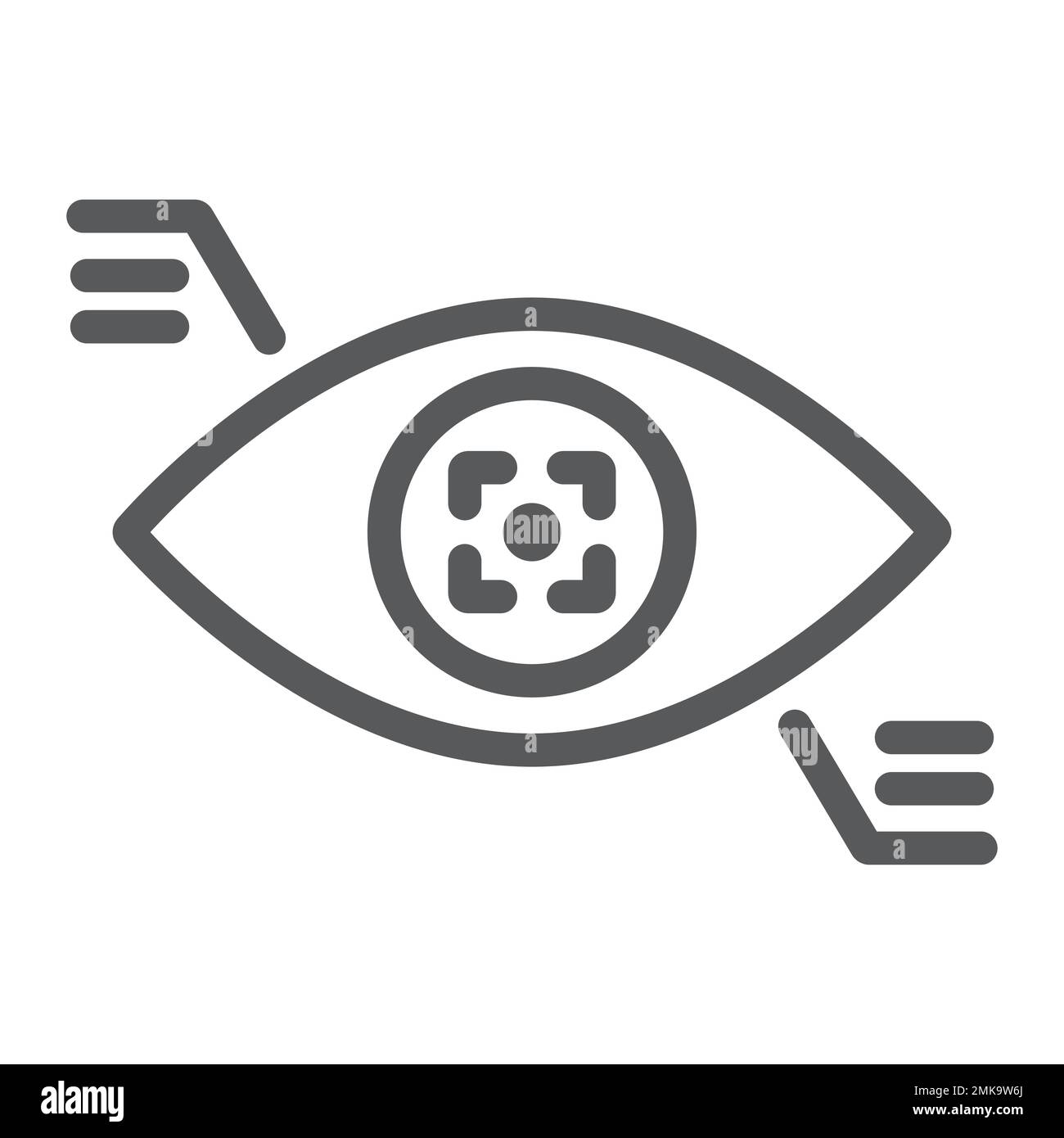 Eyetap line icon, sensor and innovation, eye tracking sign, vector ...
