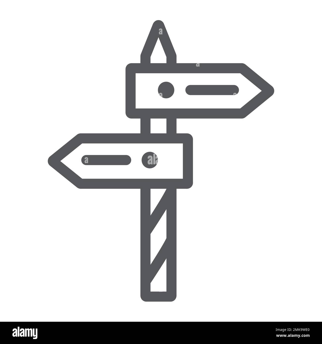 Direction line icon, way and guidepost, signpost sign, vector graphics ...