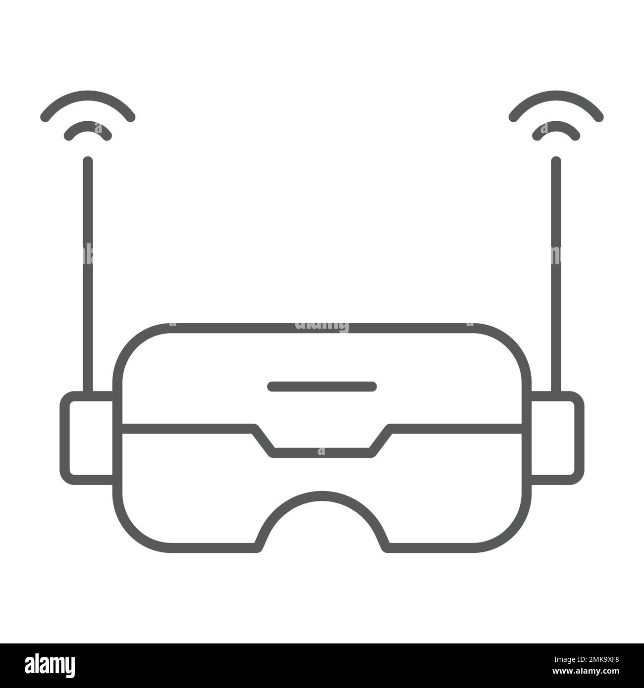 FPV technology thin line icon, innovation and virtual, fpv glasses sign ...