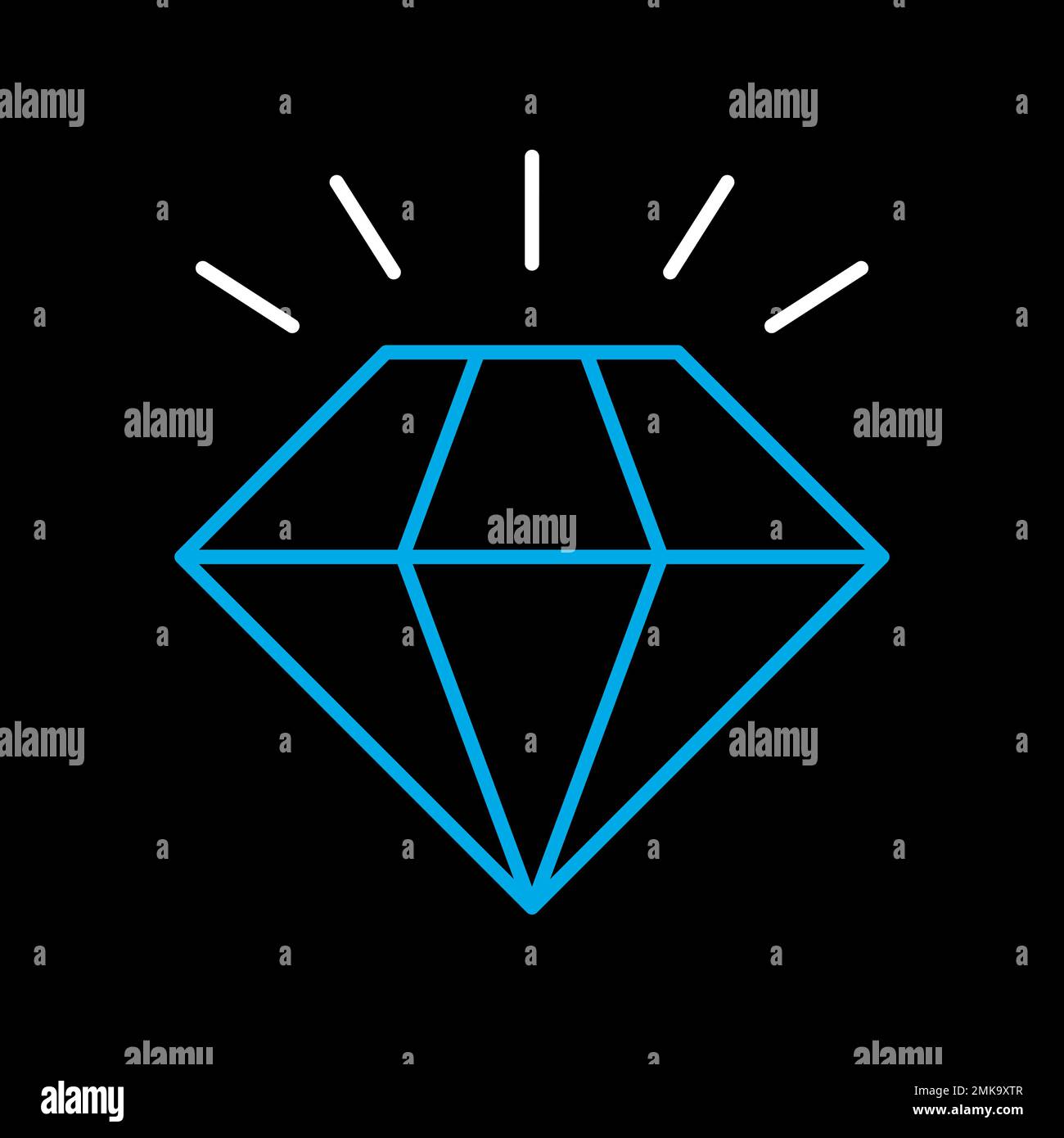 Brilliant, diamond isolated on black background icon. Valentine day ...