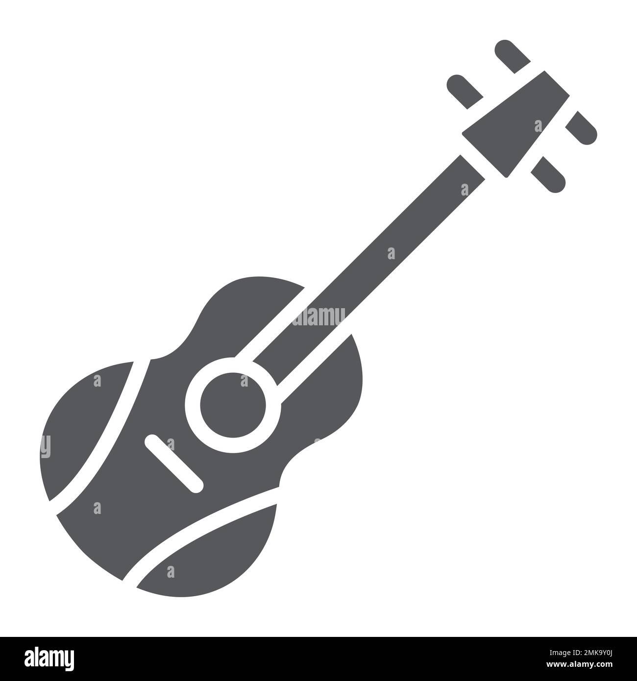Guitar glyph icon, melody and play, music instrument sign, vector ...