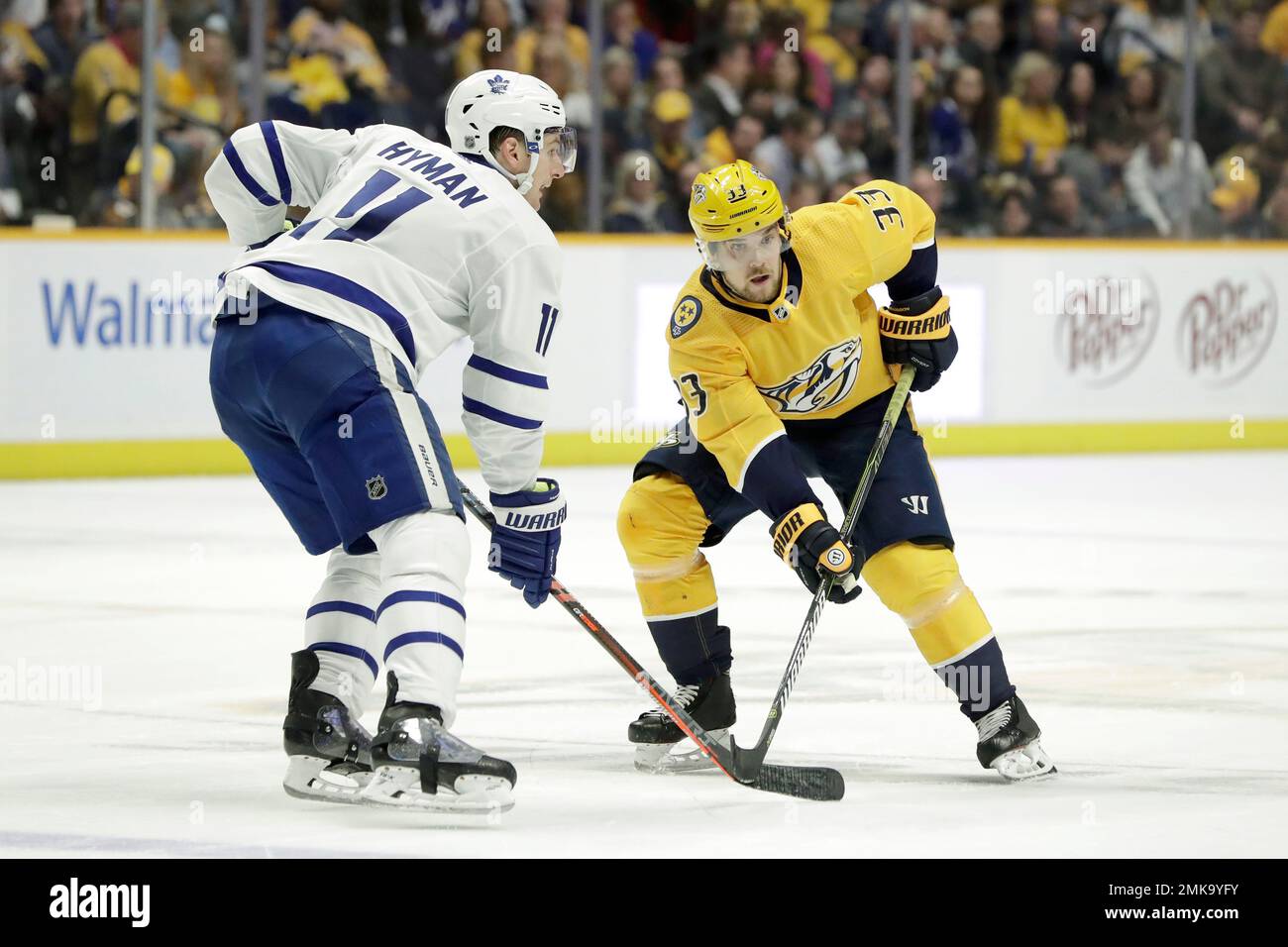 Toronto Maple Leafs left wing Zach Hyman (11) and Nashville Predators ...