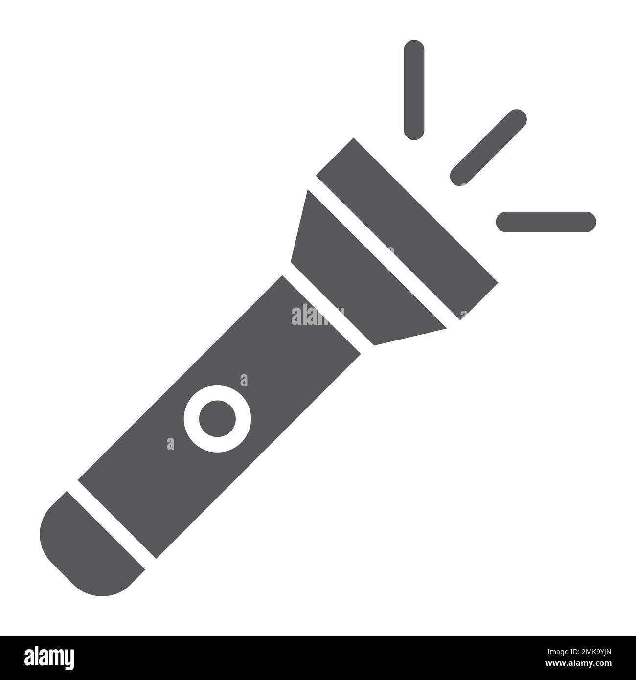 Flashlight glyph icon, light and lamp, torch sign, vector graphics, a ...