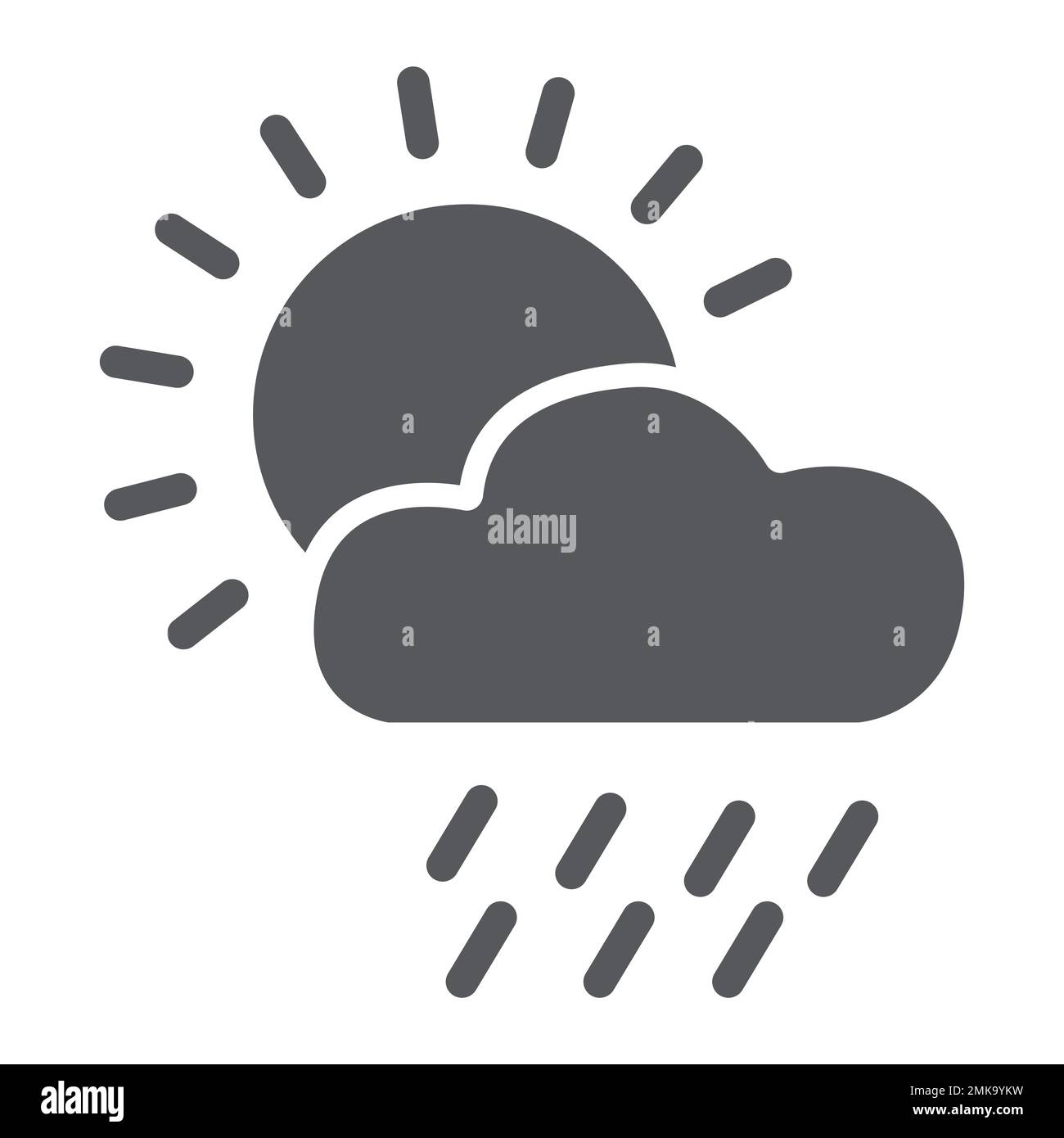Rain glyph icon, day and sky, weather sign, vector graphics, a solid ...