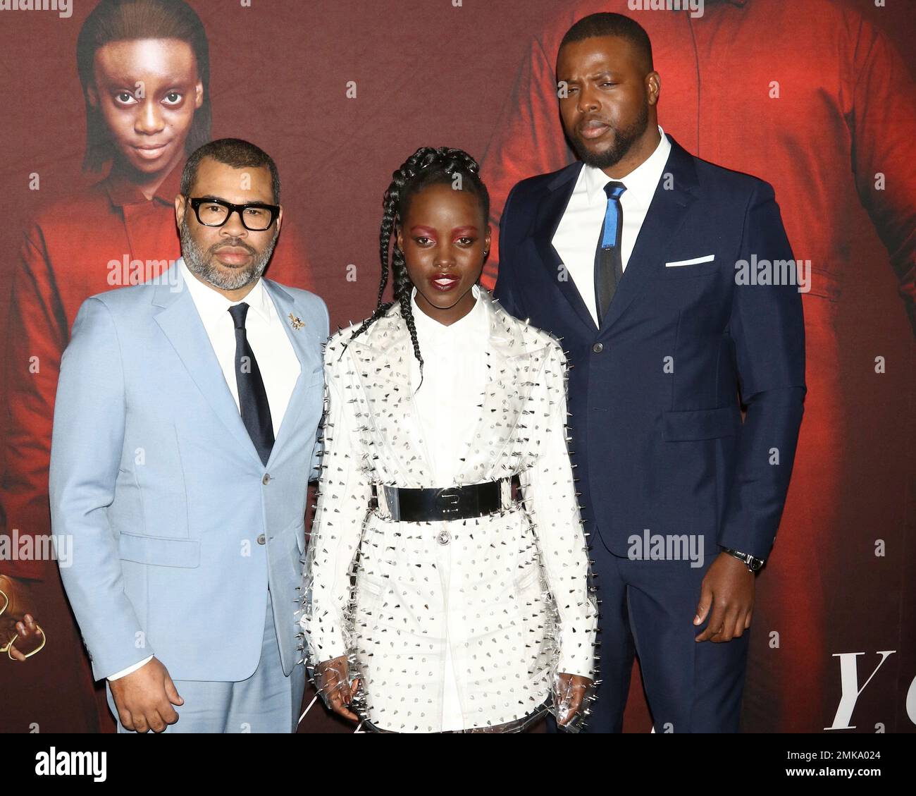Director Jordan Peele, from left, Lupita Nyong'o and Winston Duke ...