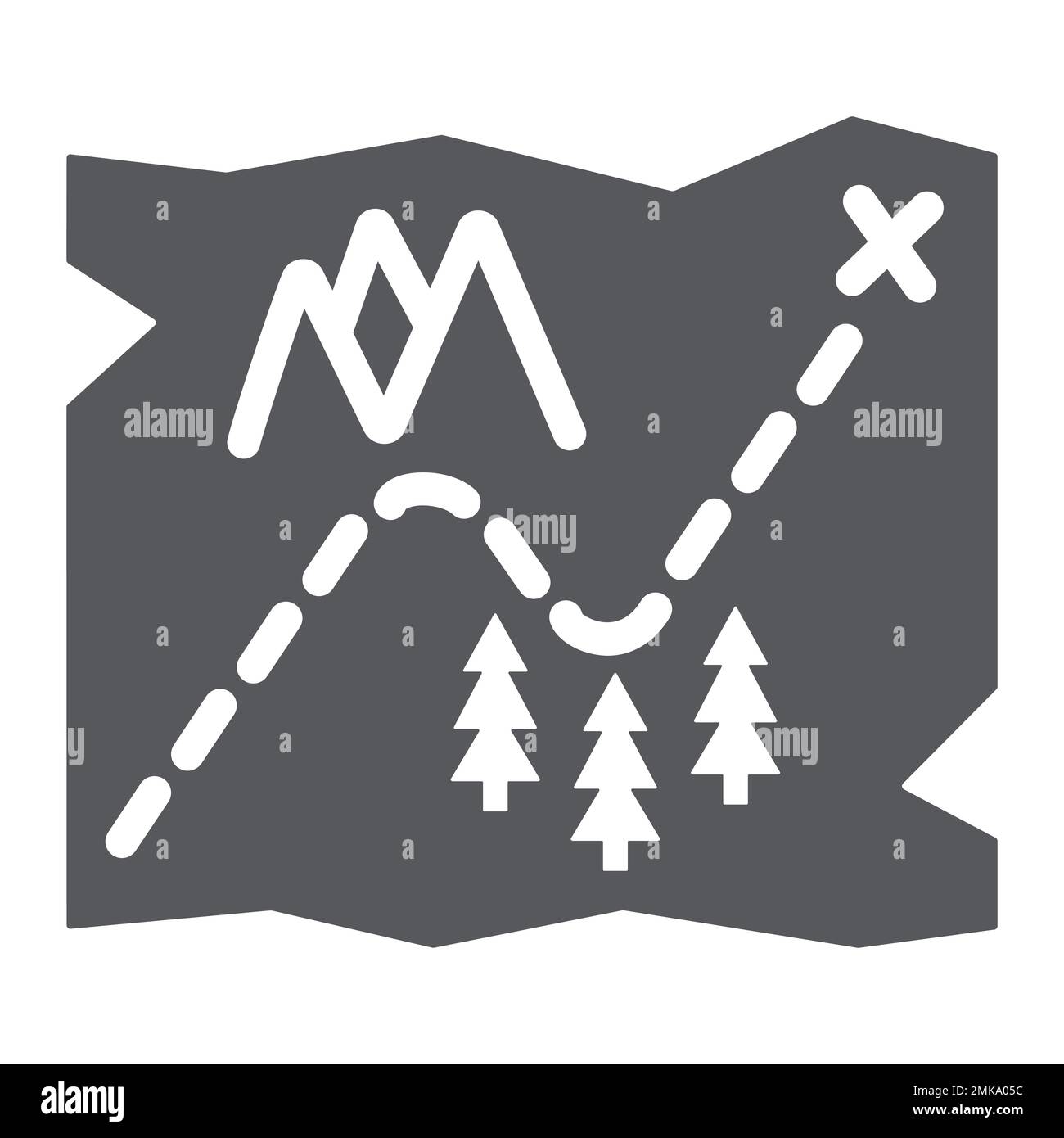 Map glyph icon, travel and navigation, paper map sign, vector graphics ...