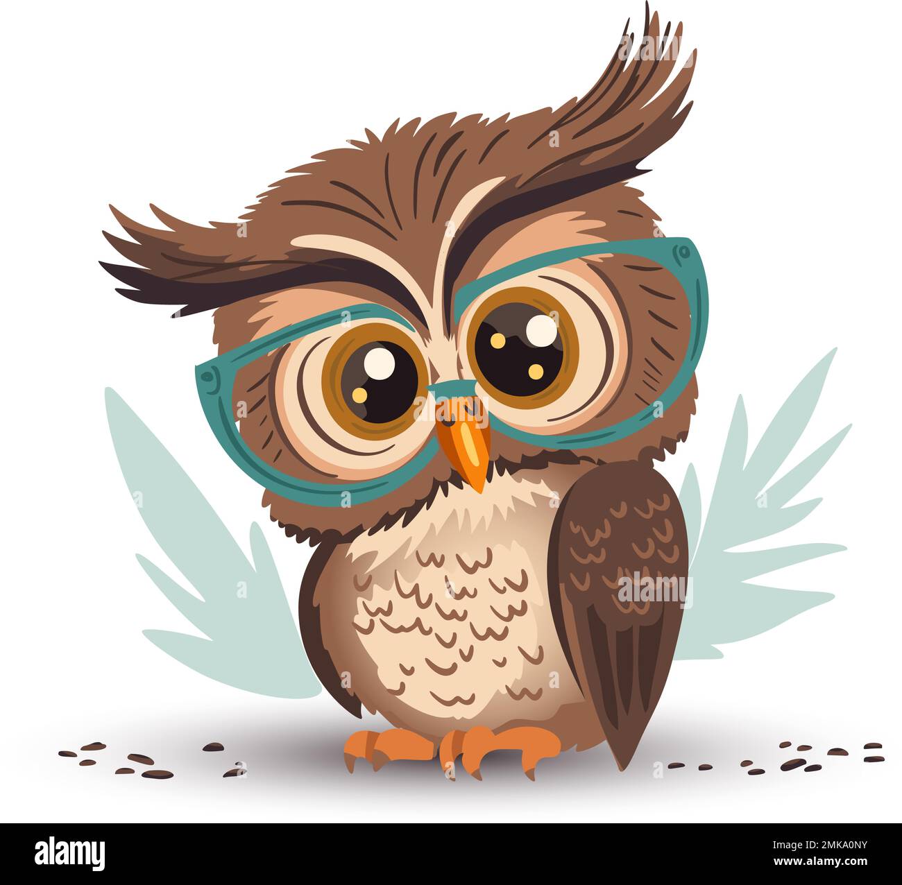 Cartoon cute wise owl vector character. Smart animal, kids cheerful ...