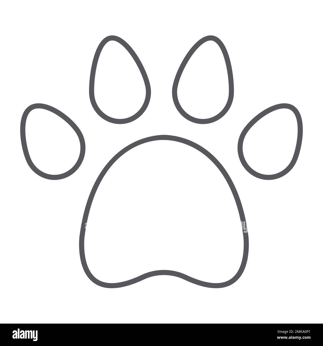 Animal footprint thin line icon, pet and trace, paw sign, vector ...