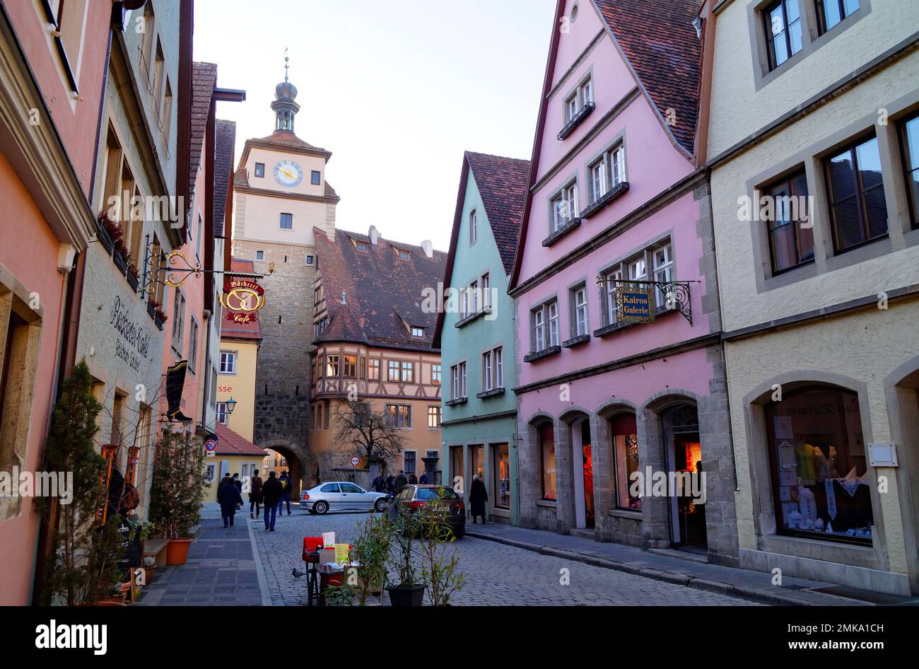 quaint ancient town of Rothenburg ob der Tauber or Rothenburg on the ...