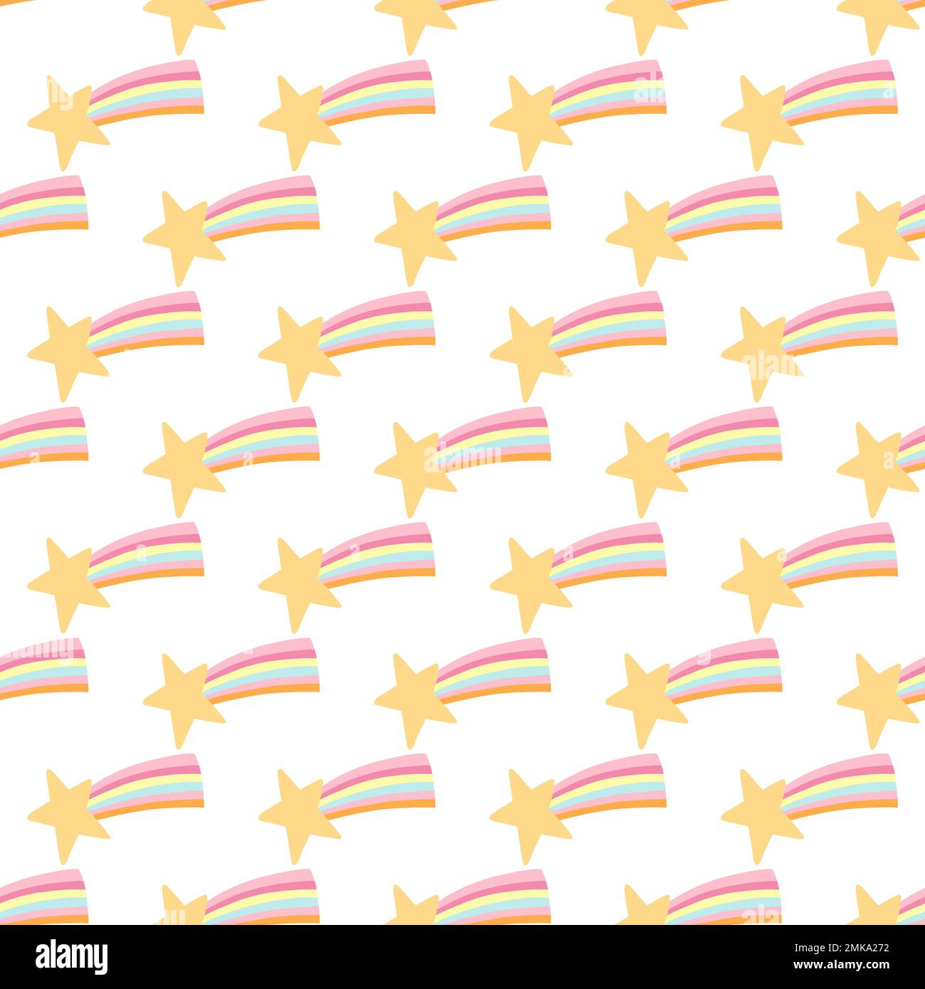 Seamless pattern with falling star in flat style. Vector background of ...