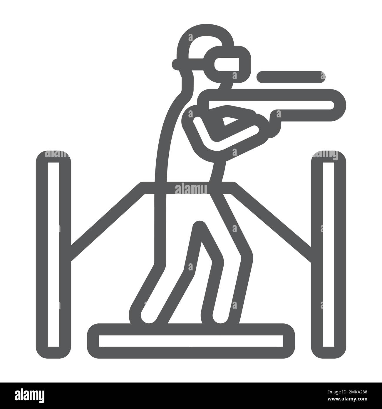 VR platform line icon, gaming and entertainment, virtual reality ...