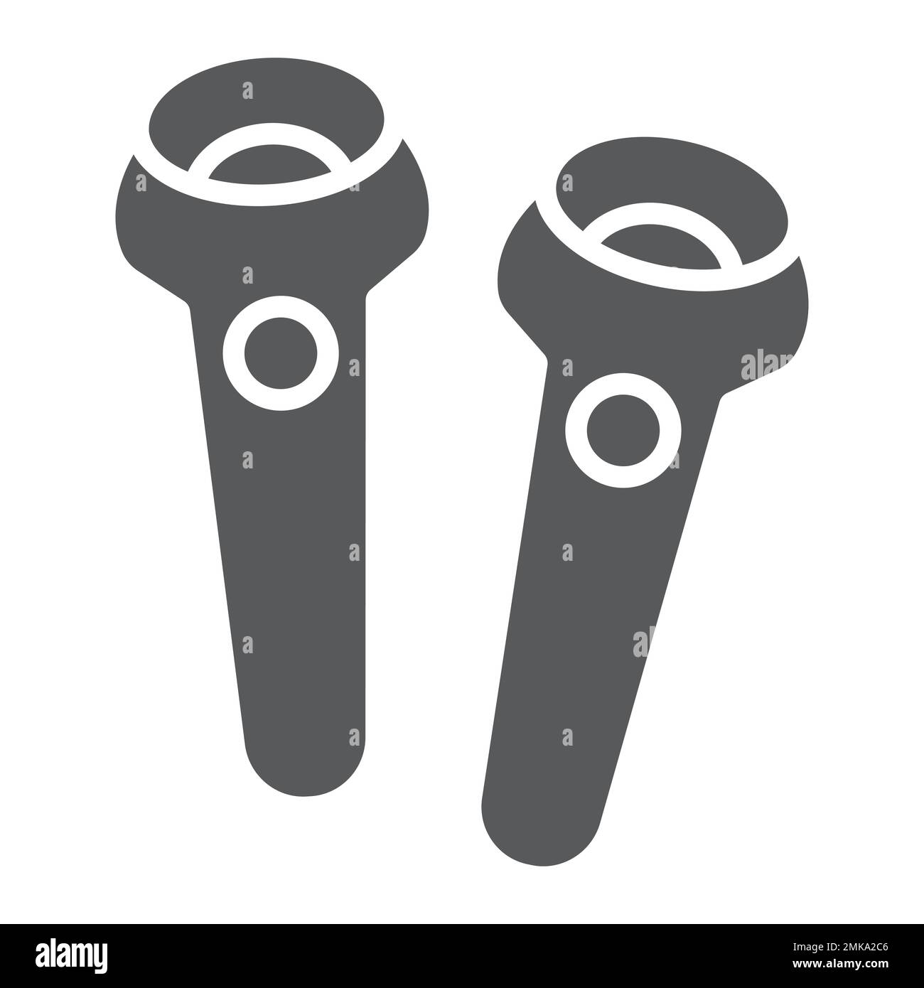 VR controller glyph icon, gaming and play, joystick sign, vector ...