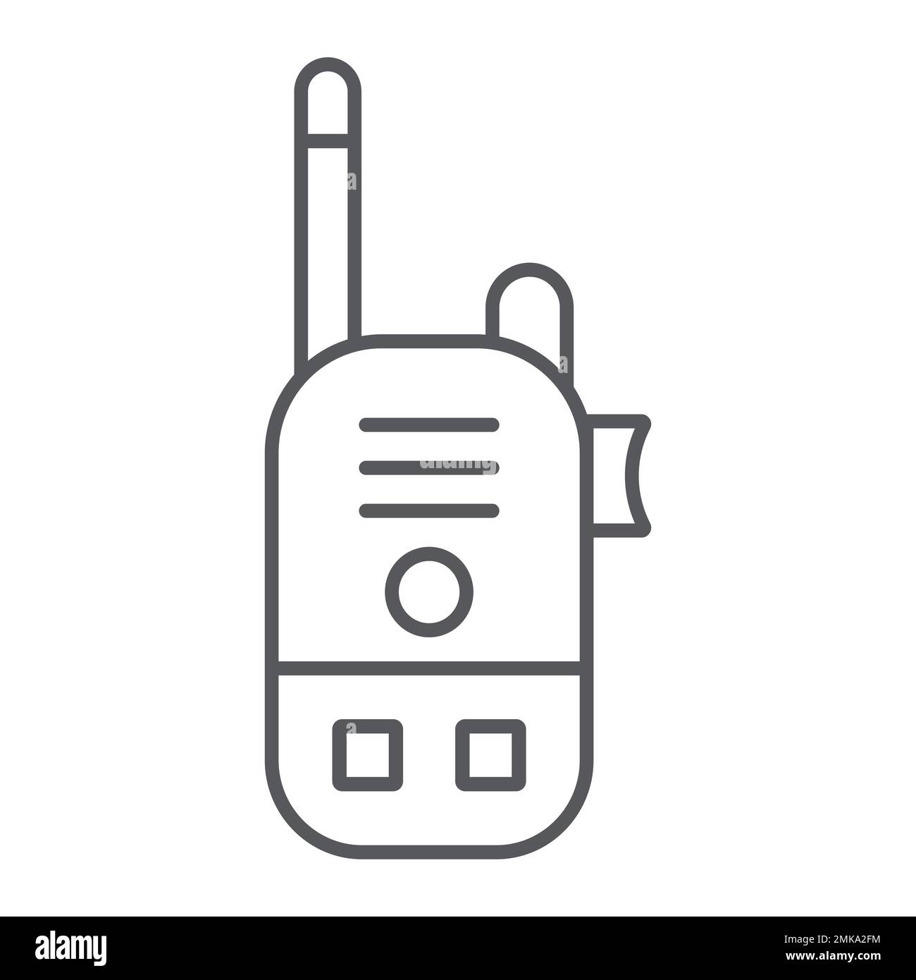 Walkie talkie thin line icon, communication and transmitter, radio set ...