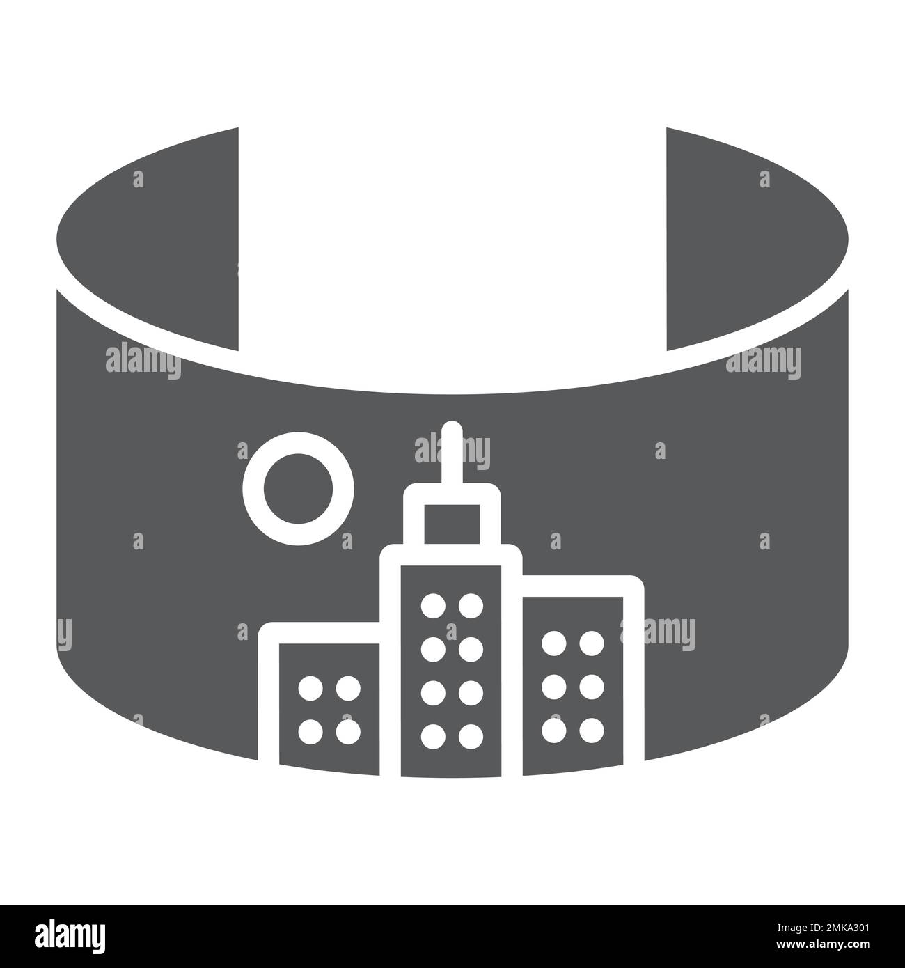 VR city glyph icon, virtual and town, virtual city sign, vector ...