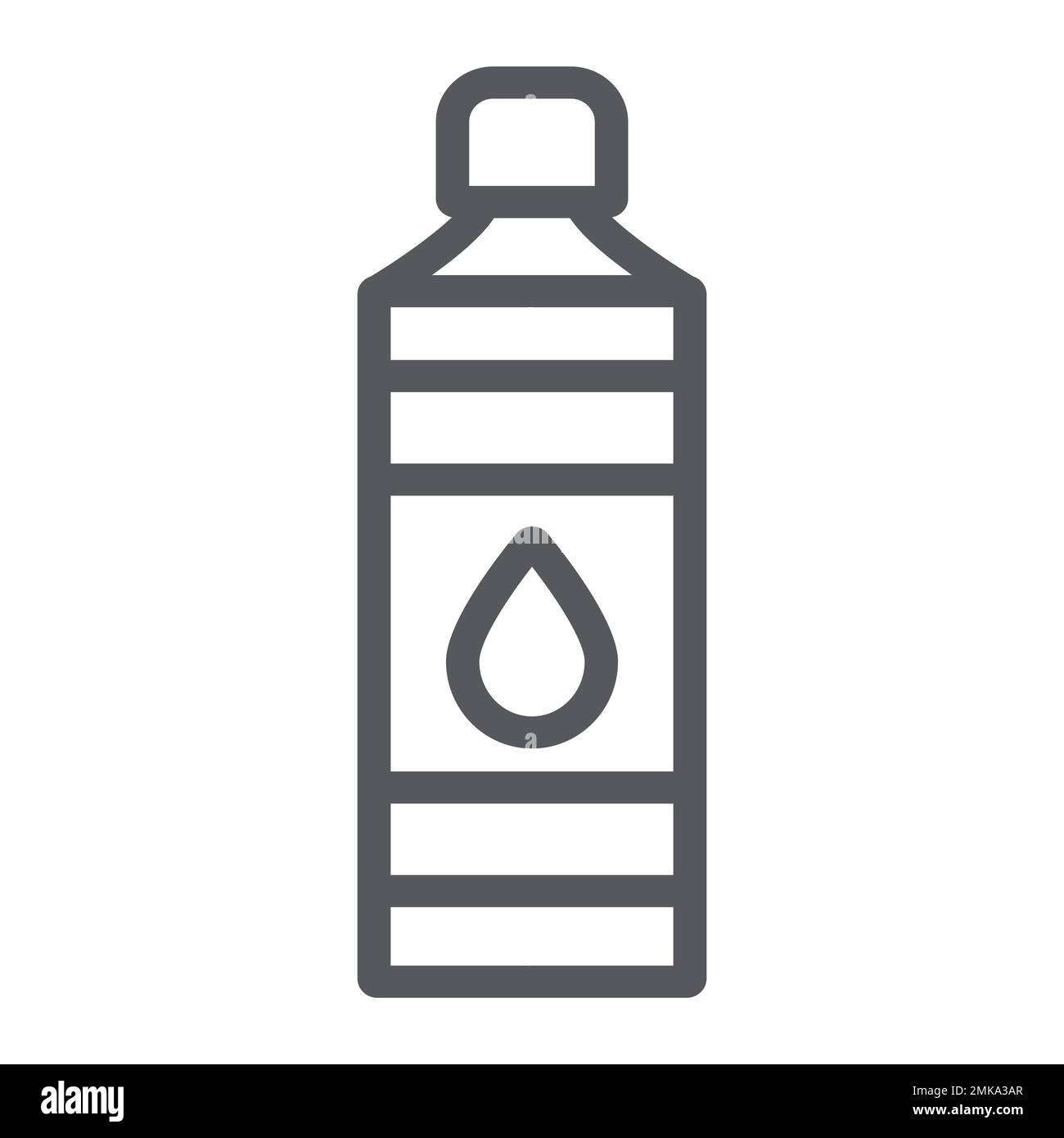 Bottle line icon, plastic and water, container sign, vector graphics, a ...
