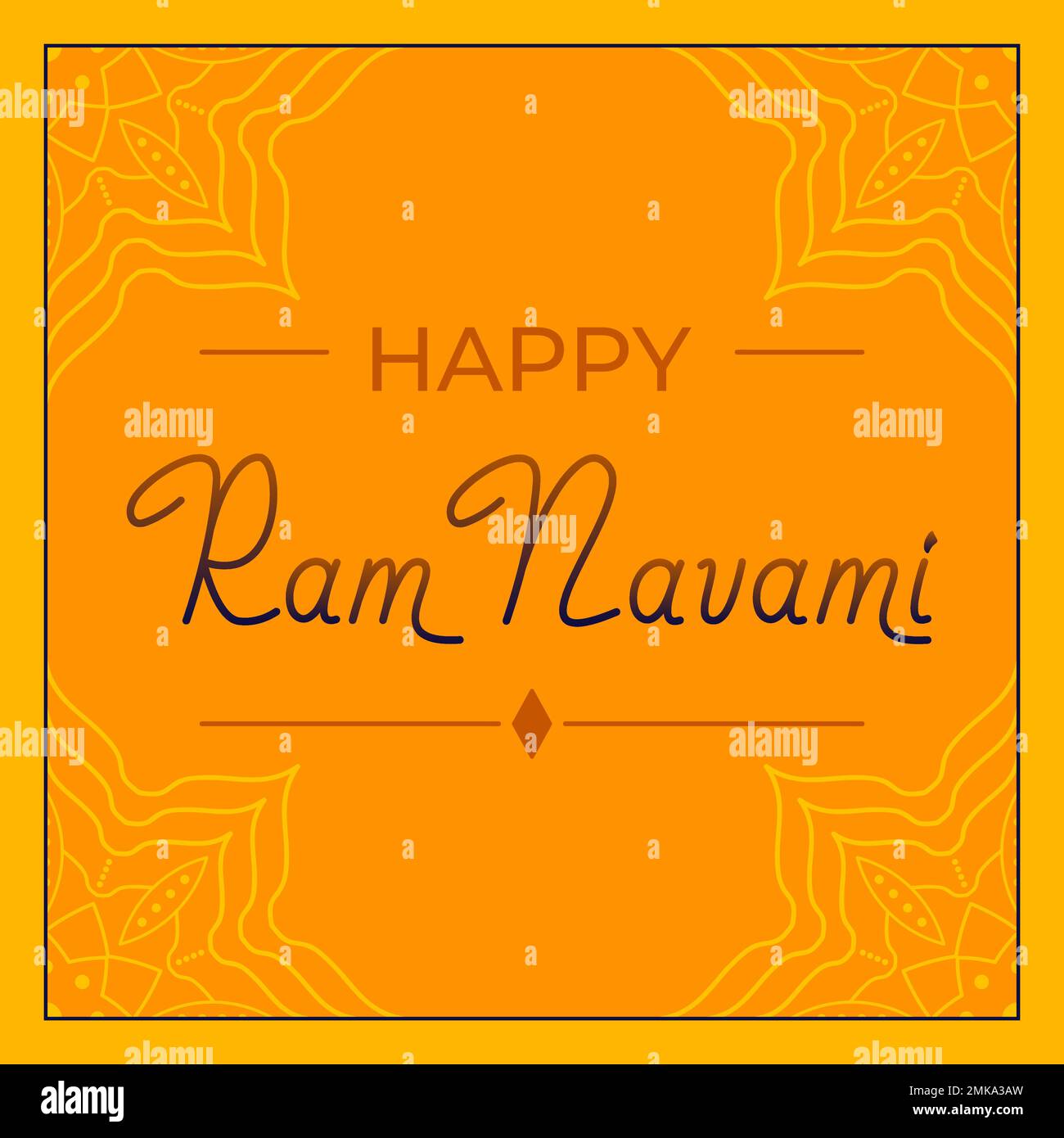 Happy Ram Navami Lettering Square Postcard For Indian Celebration ...