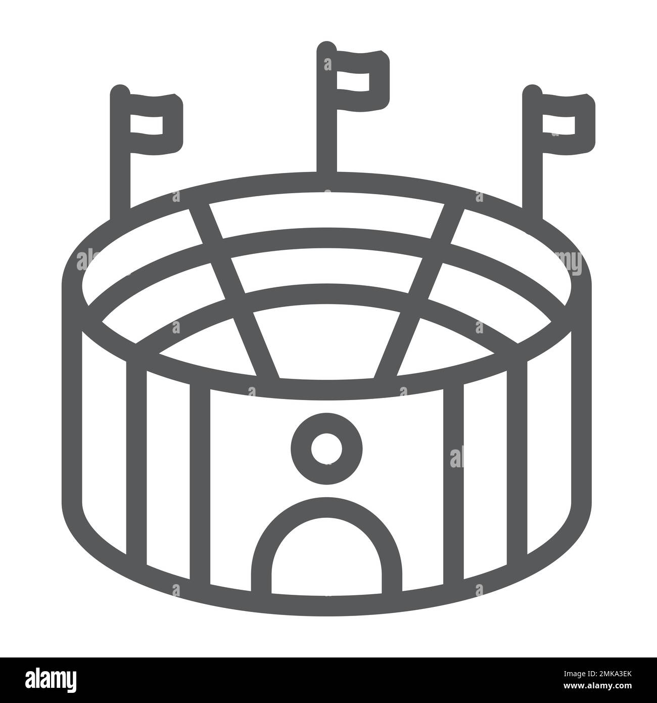 Soccer arena line icon, sport and field, stadium sign, vector graphics ...